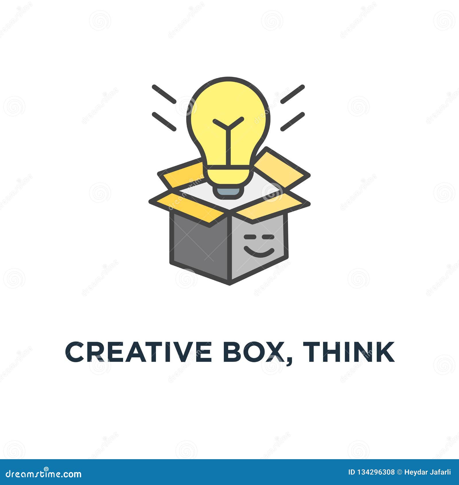 Creative Box, Think Outside the Box Icon, Symbol of Creativity and ...