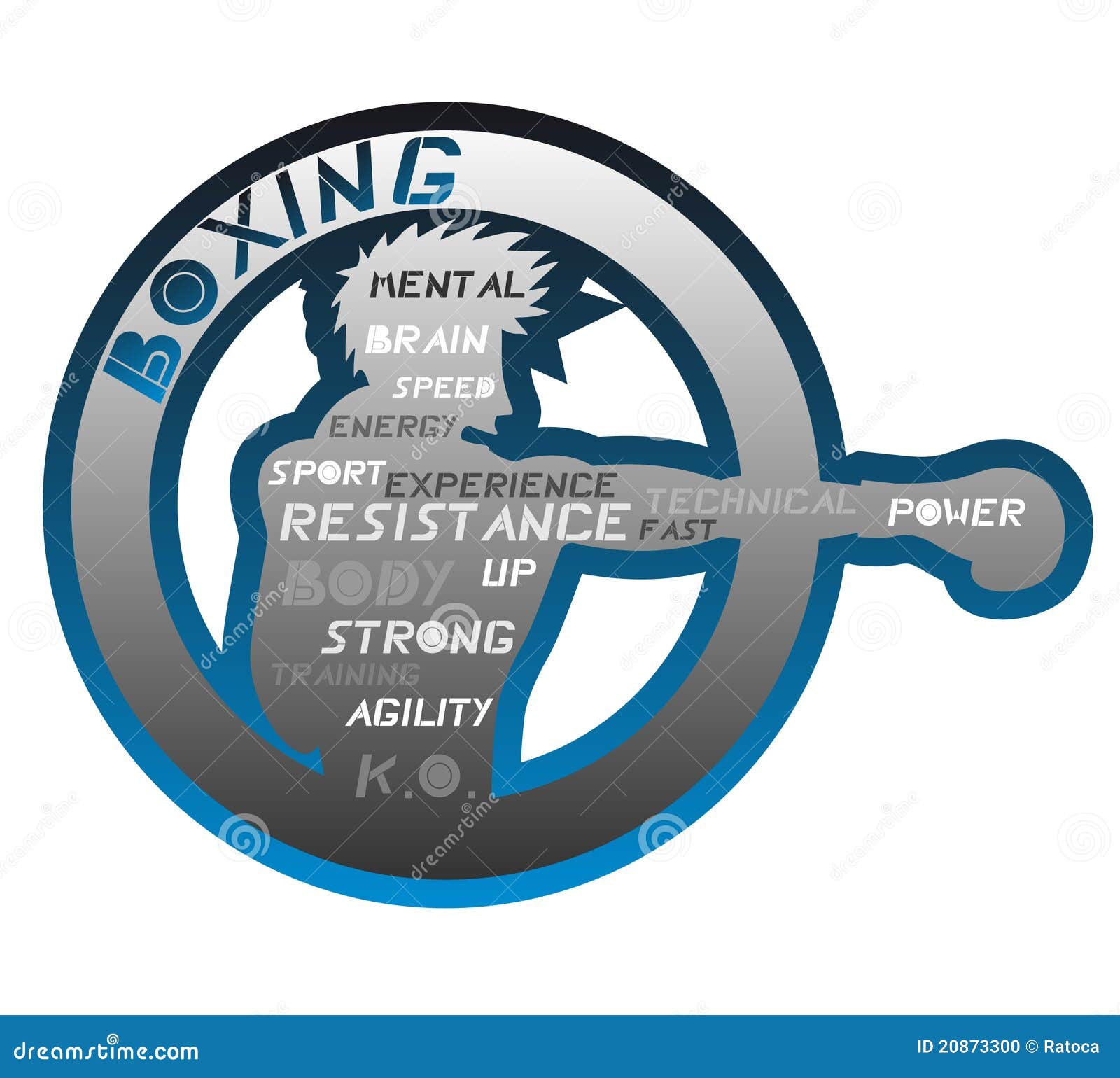 Creative boxing stock vector. Illustration of power, silver - 20873300