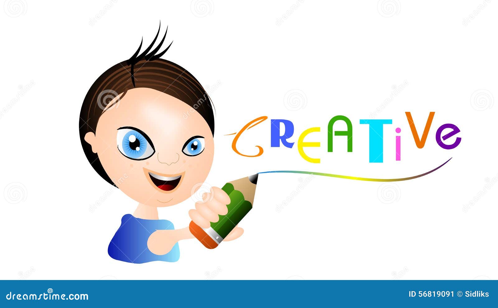 Creative boy stock illustration. Illustration of cute - 56819091