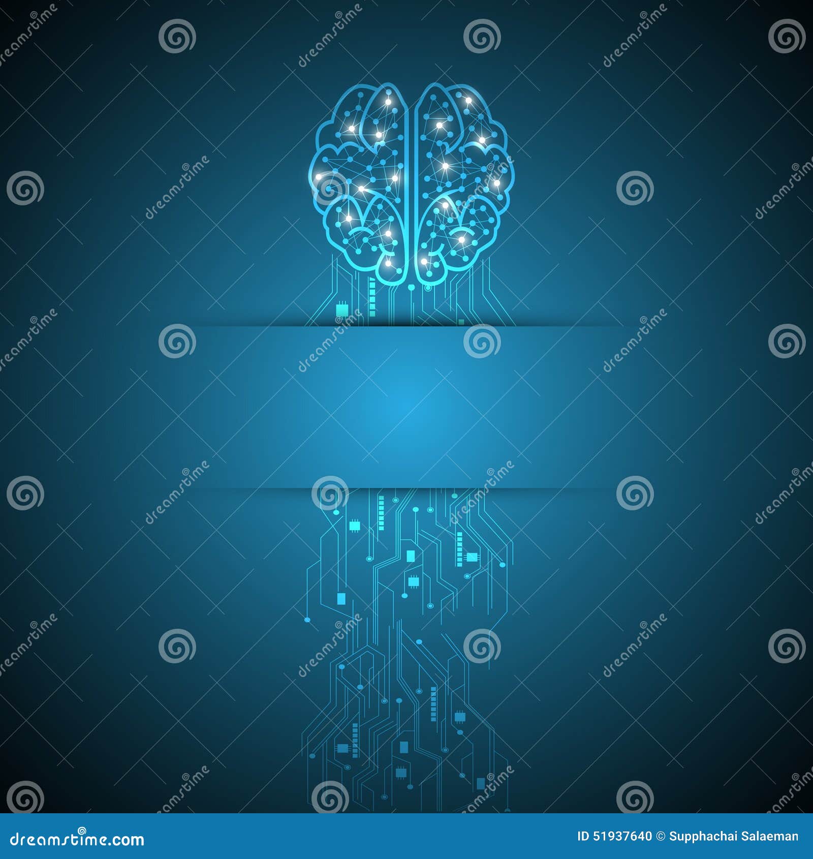 Creative Brain on Abstract Paper Digital Concept Background Stock ...