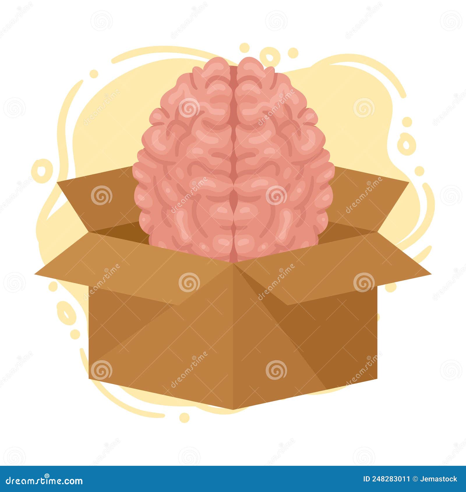 Creative brain in box stock vector. Illustration of design - 248283011