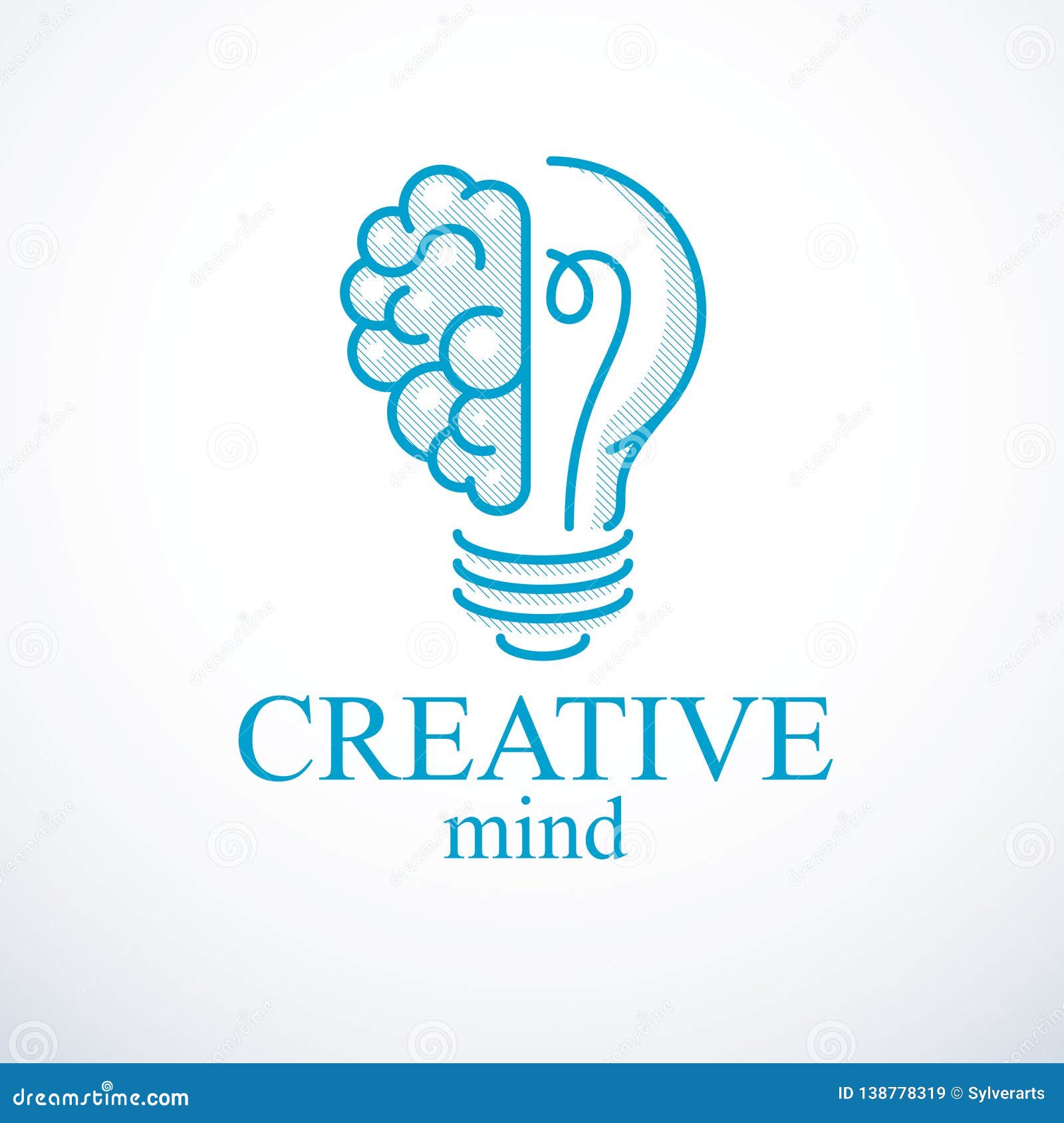 Bright Mind Vector Logo Or Icon With Human Anatomical Brain ...