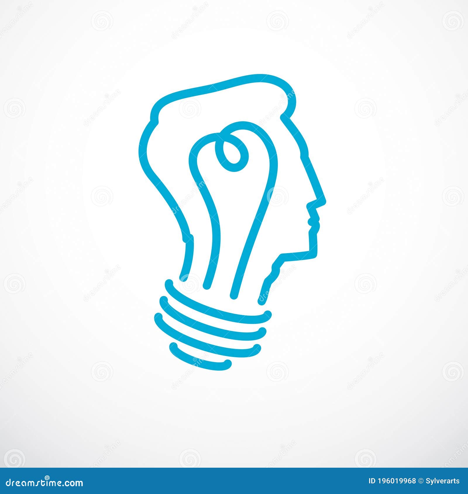 Creative Brain Concept, Intelligent Person Vector Logo. Light Bulb in a ...
