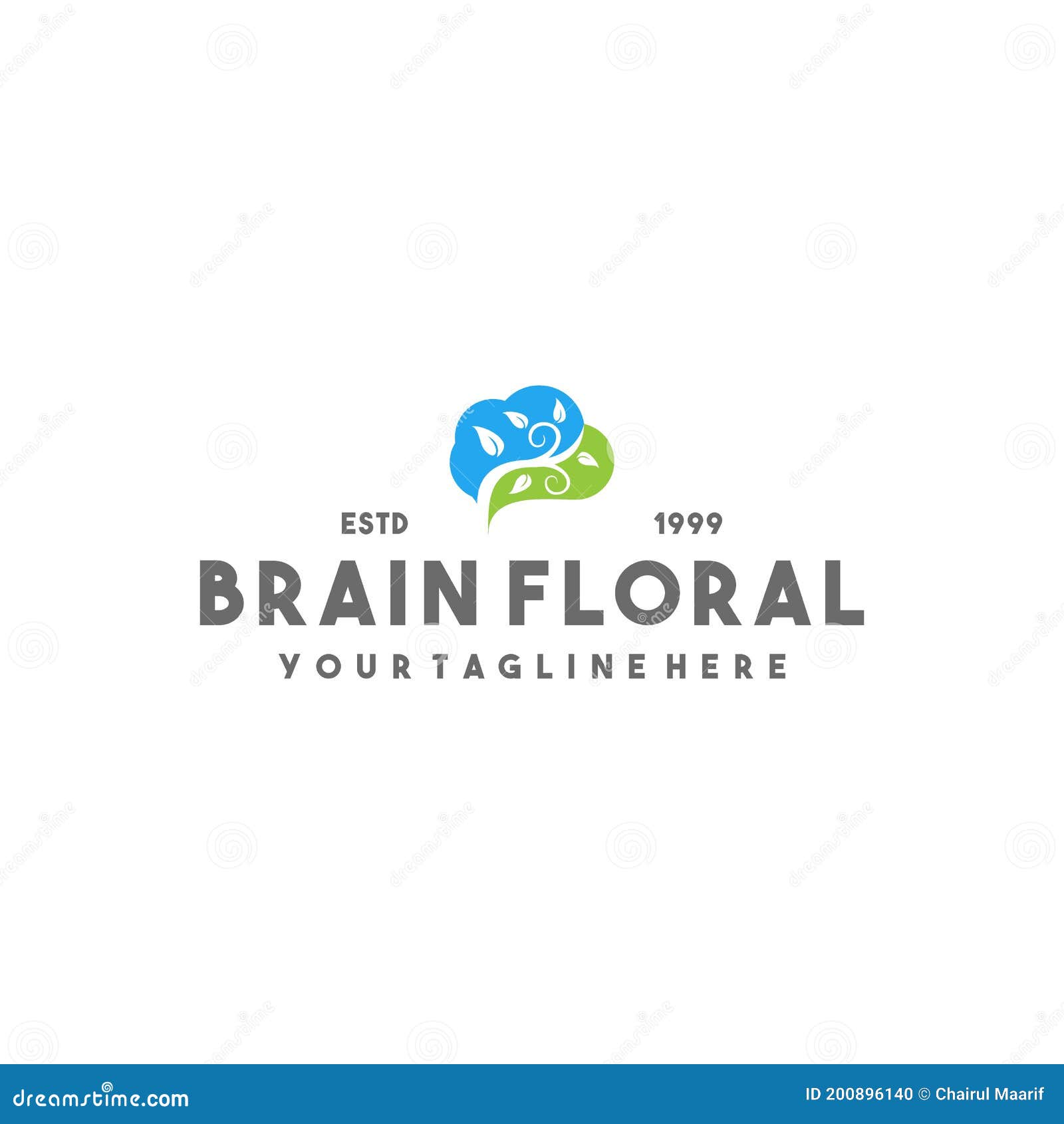 Creative Brain Floral Logo Design Stock Illustration - Illustration of ...