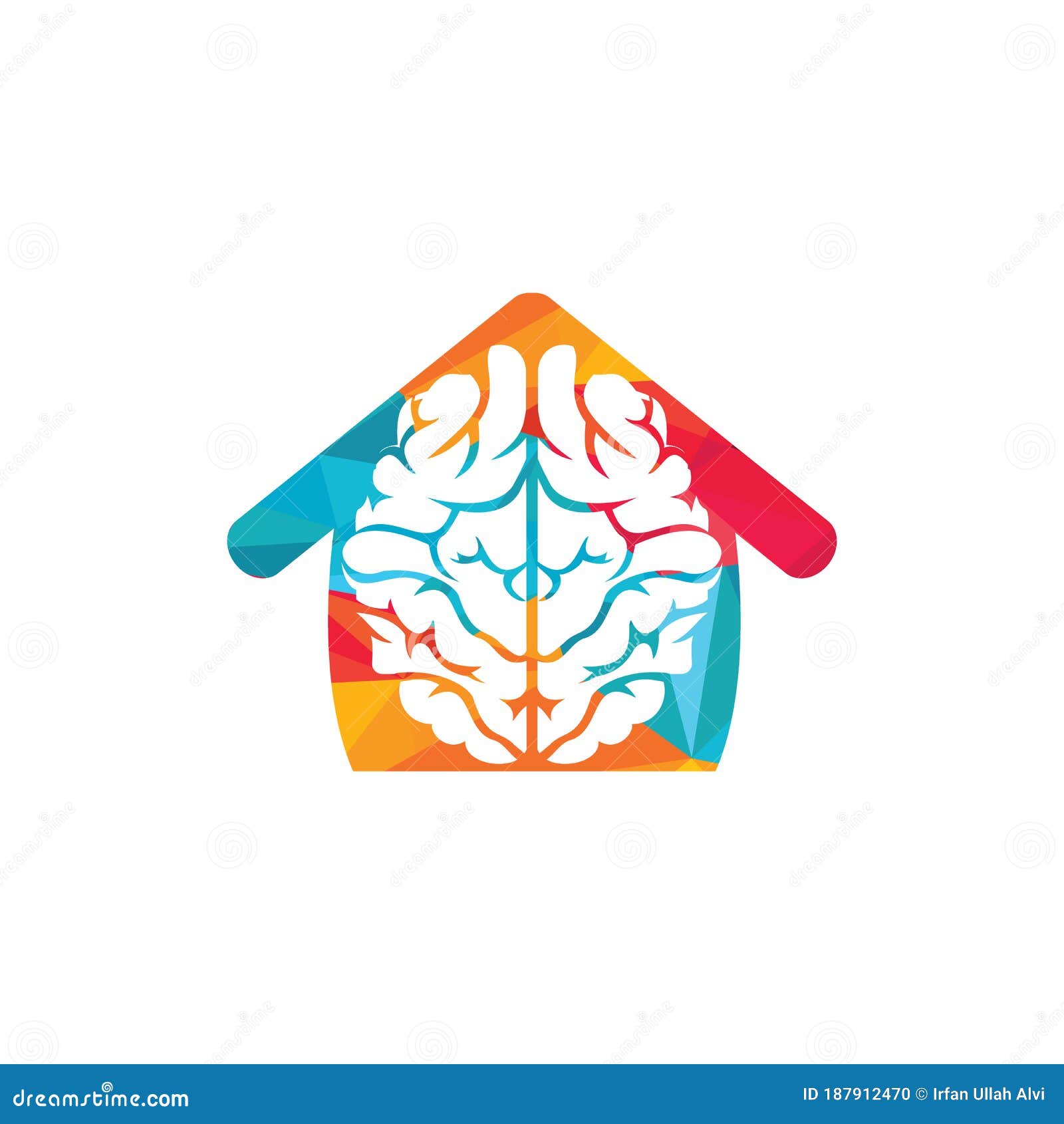 Creative Brain House Logo Design. Think Idea Concept. Stock Vector ...