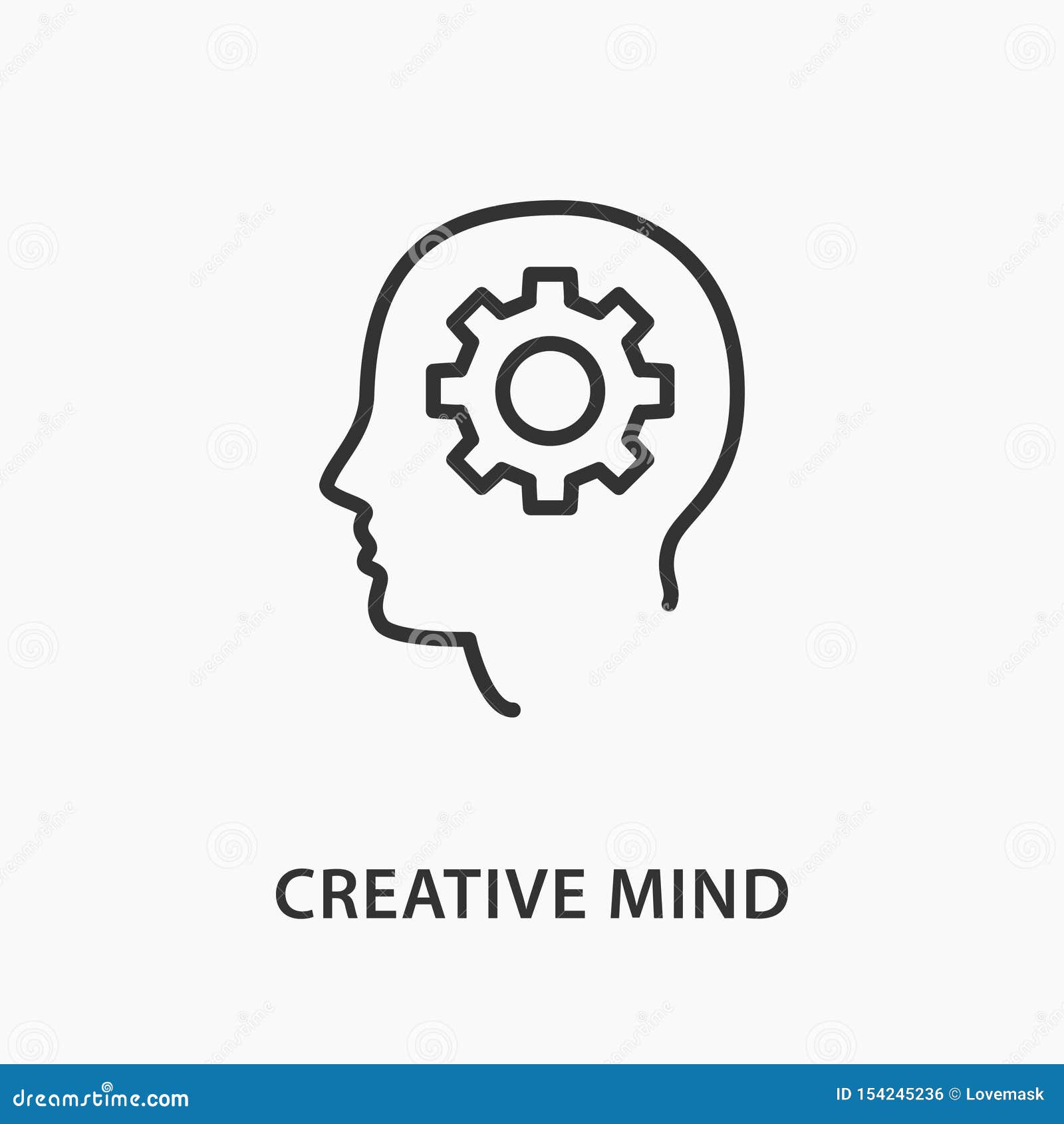 Creative Brain Icon on White Background. Stock Vector - Illustration of ...