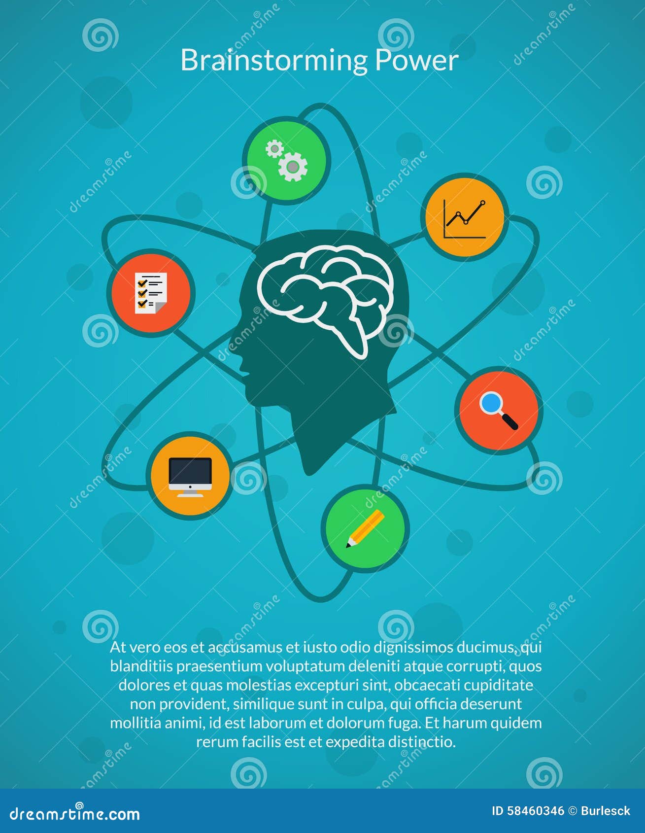Creative Brain Idea and Brainstorming Poster Stock Vector ...