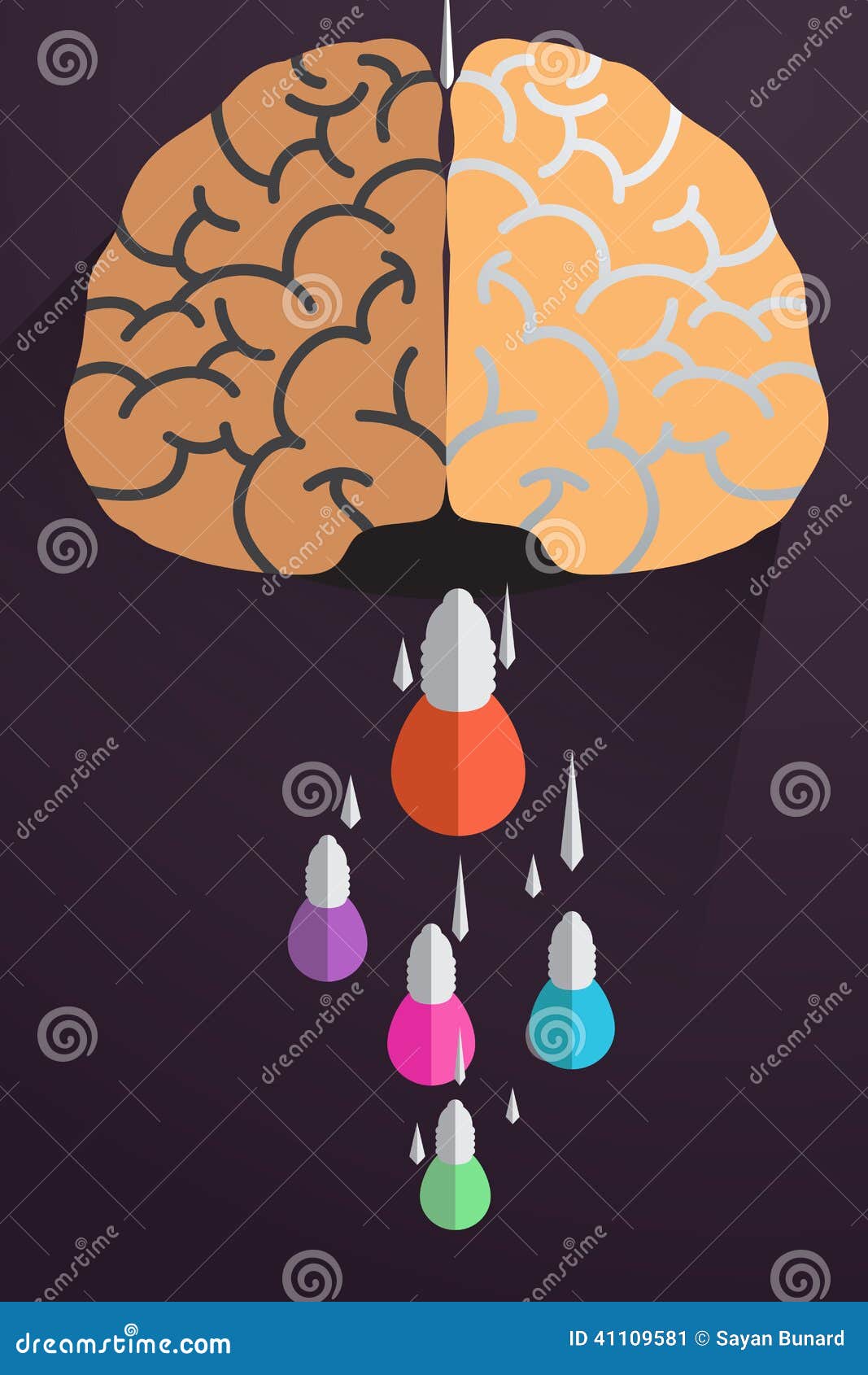Creative Brain Idea Concept Background Design Layout for Poster Stock ...