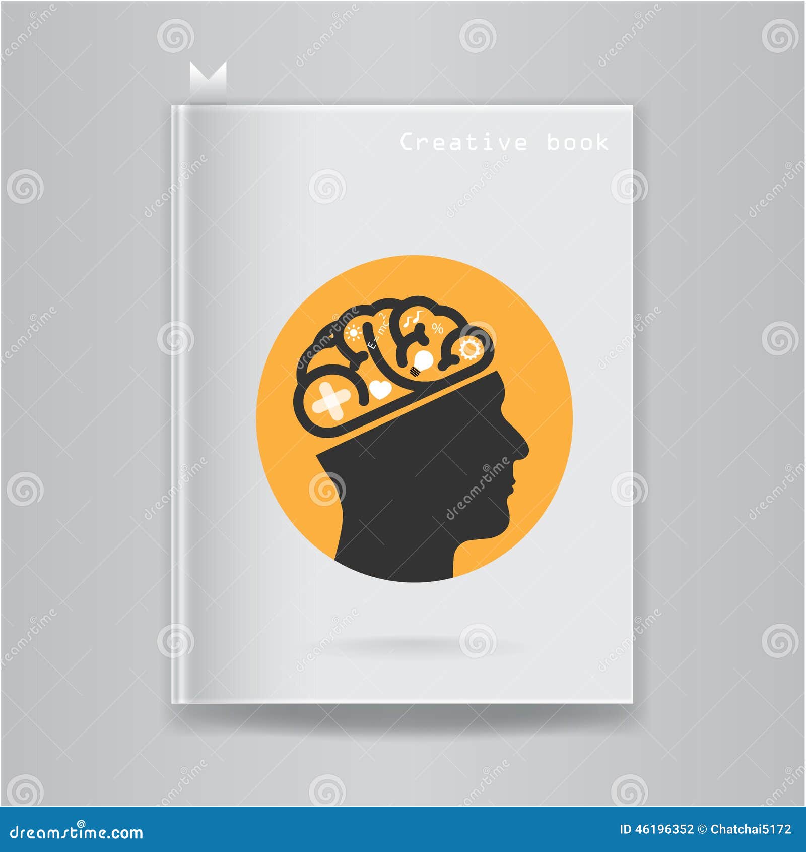 Creative Brain Idea Concept on Blank Book Cover Stock Vector ...