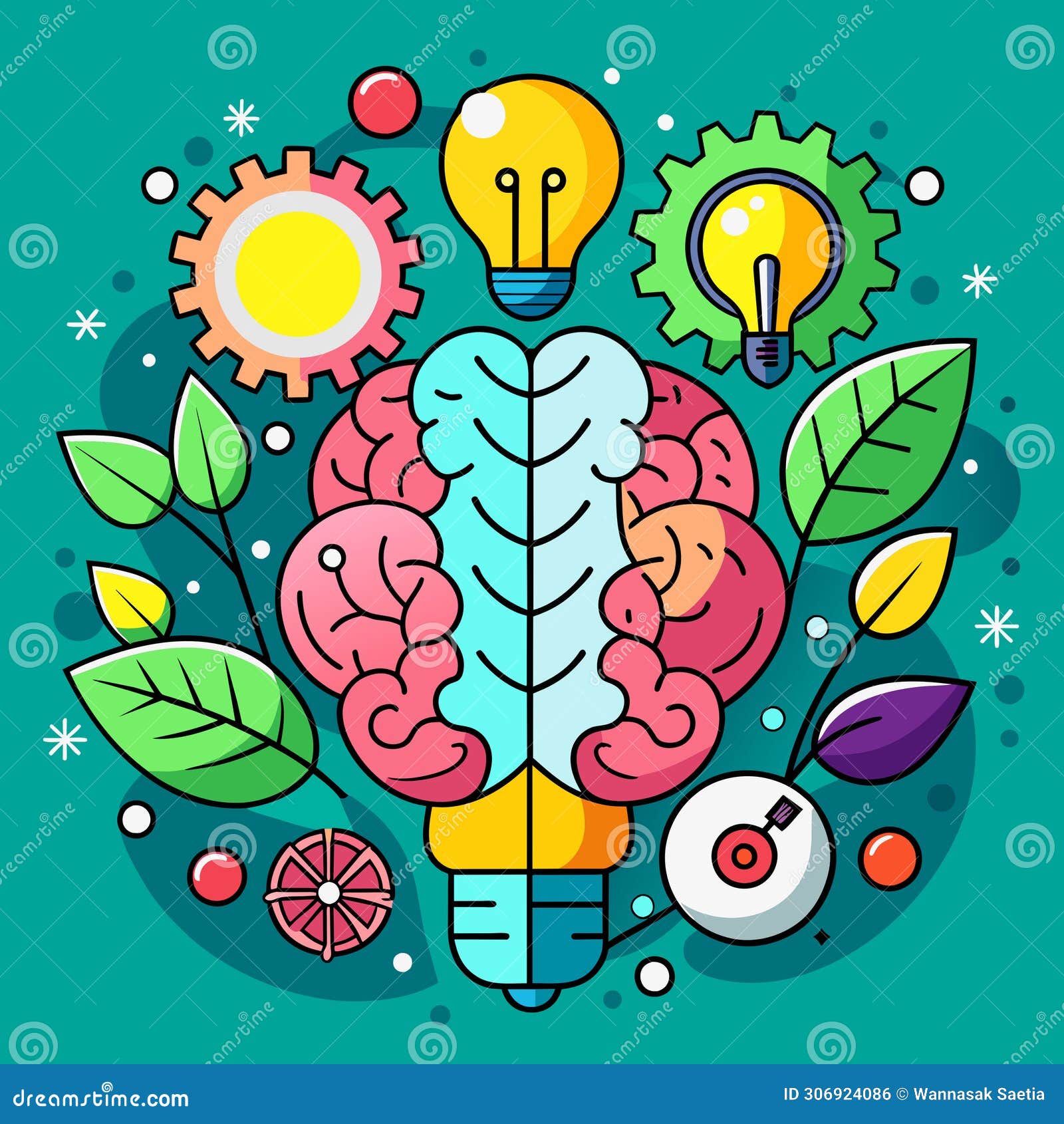 Creative Brain Idea Concept. Stock Illustration - Illustration of play ...