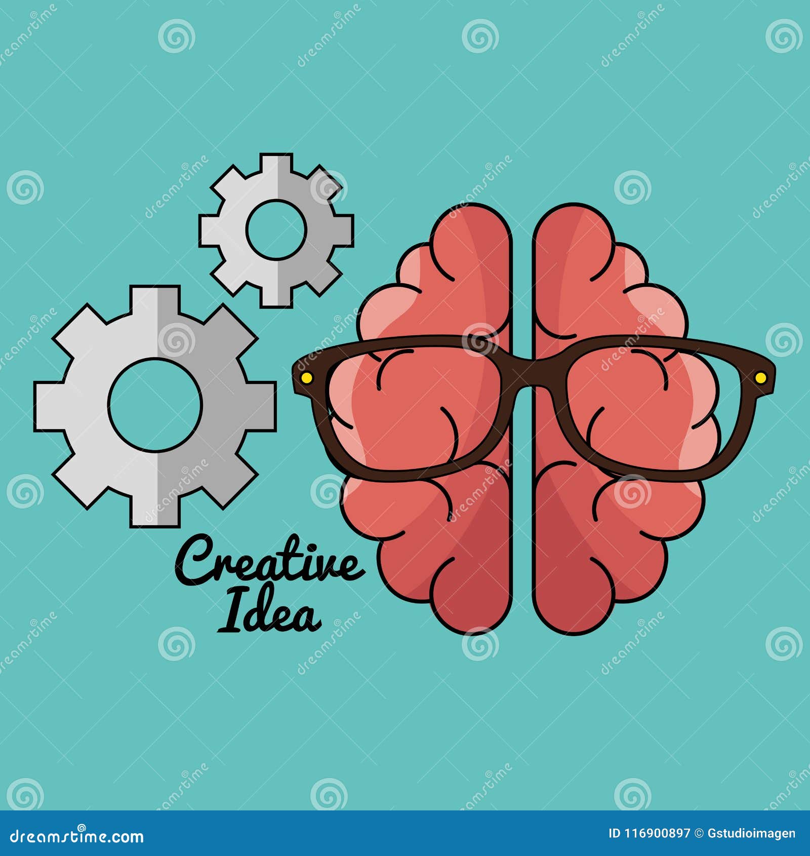 Creative Brain Idea Concept Stock Vector - Illustration of machinery ...