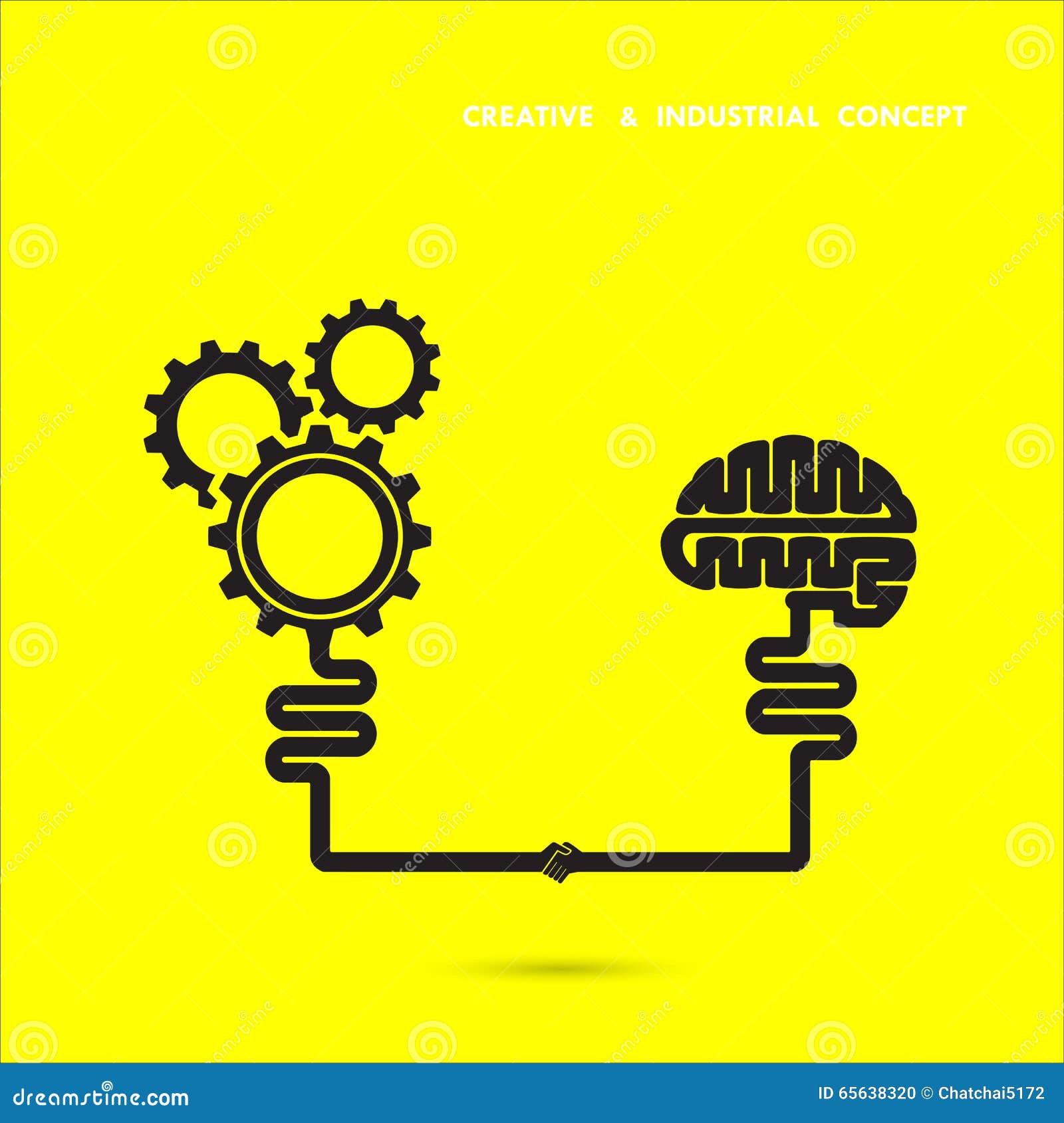 Creative Brain and Industrial Concept.Brain and Gear Icon Stock Vector ...