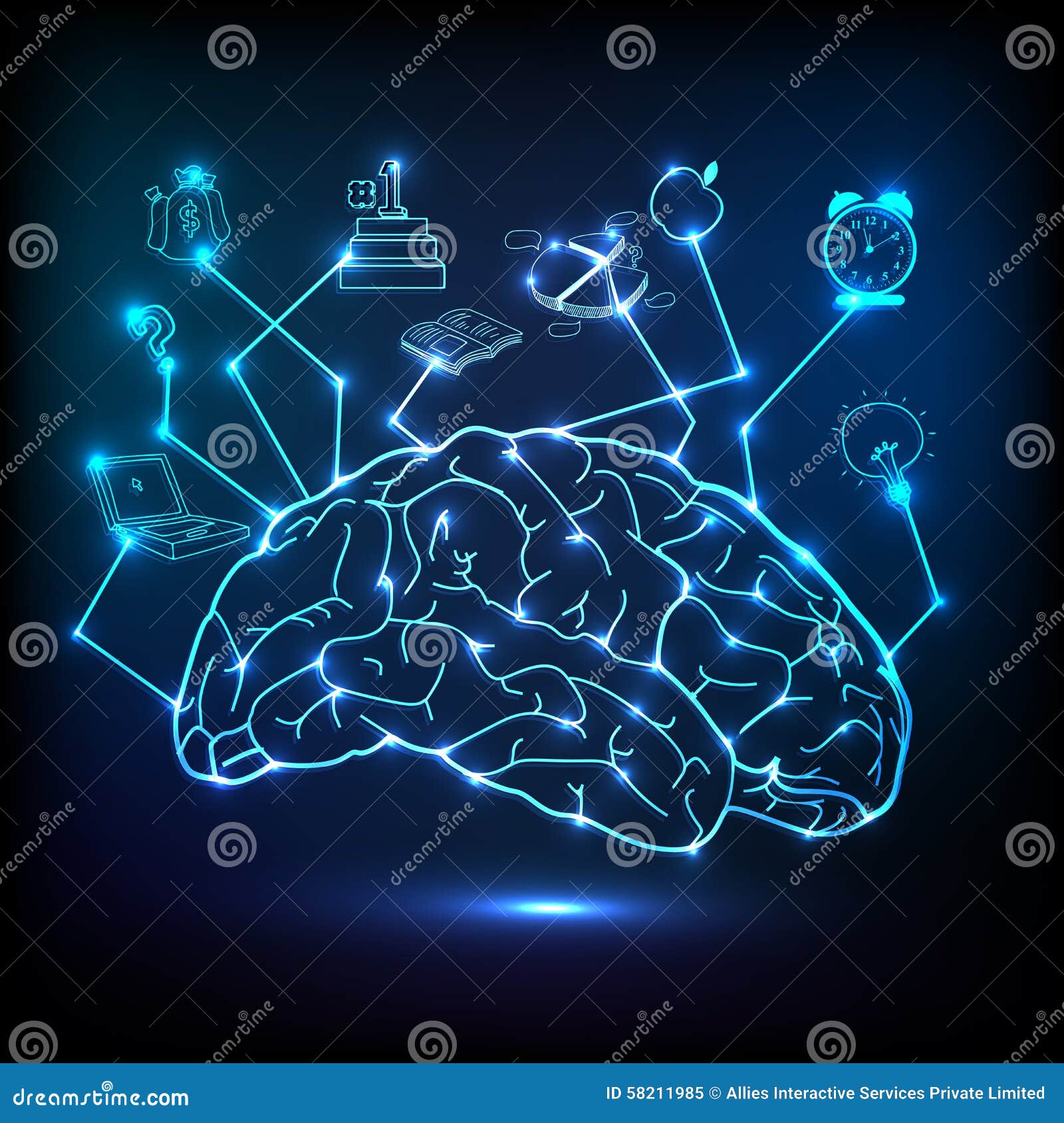 Creative Brain Infographic. Stock Illustration - Illustration of ...