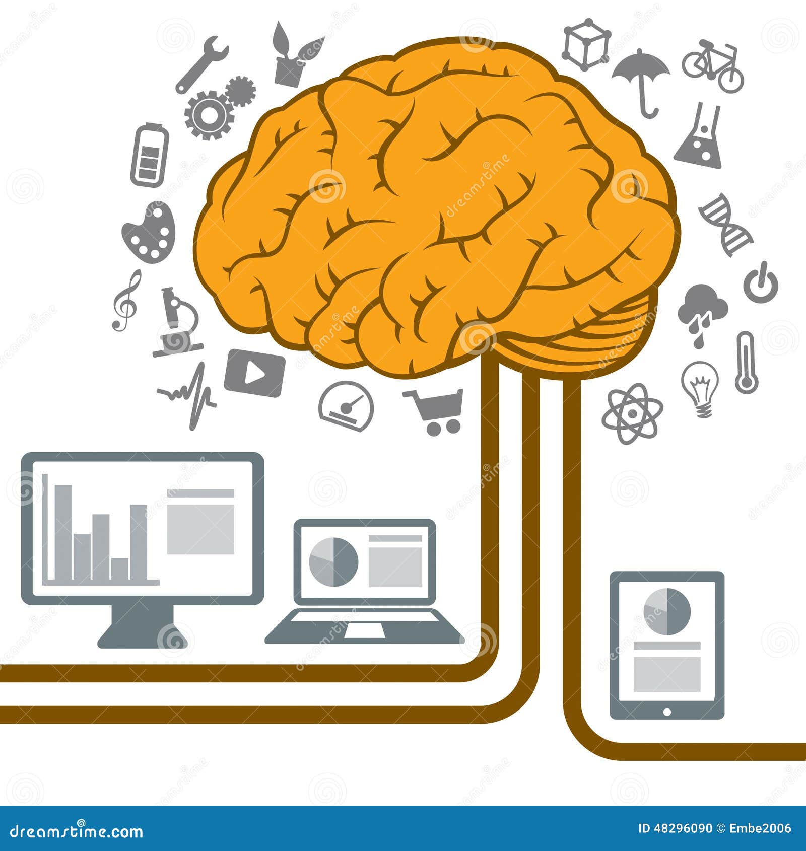 Creative Brain Learning Design Stock Vector - Illustration of education ...