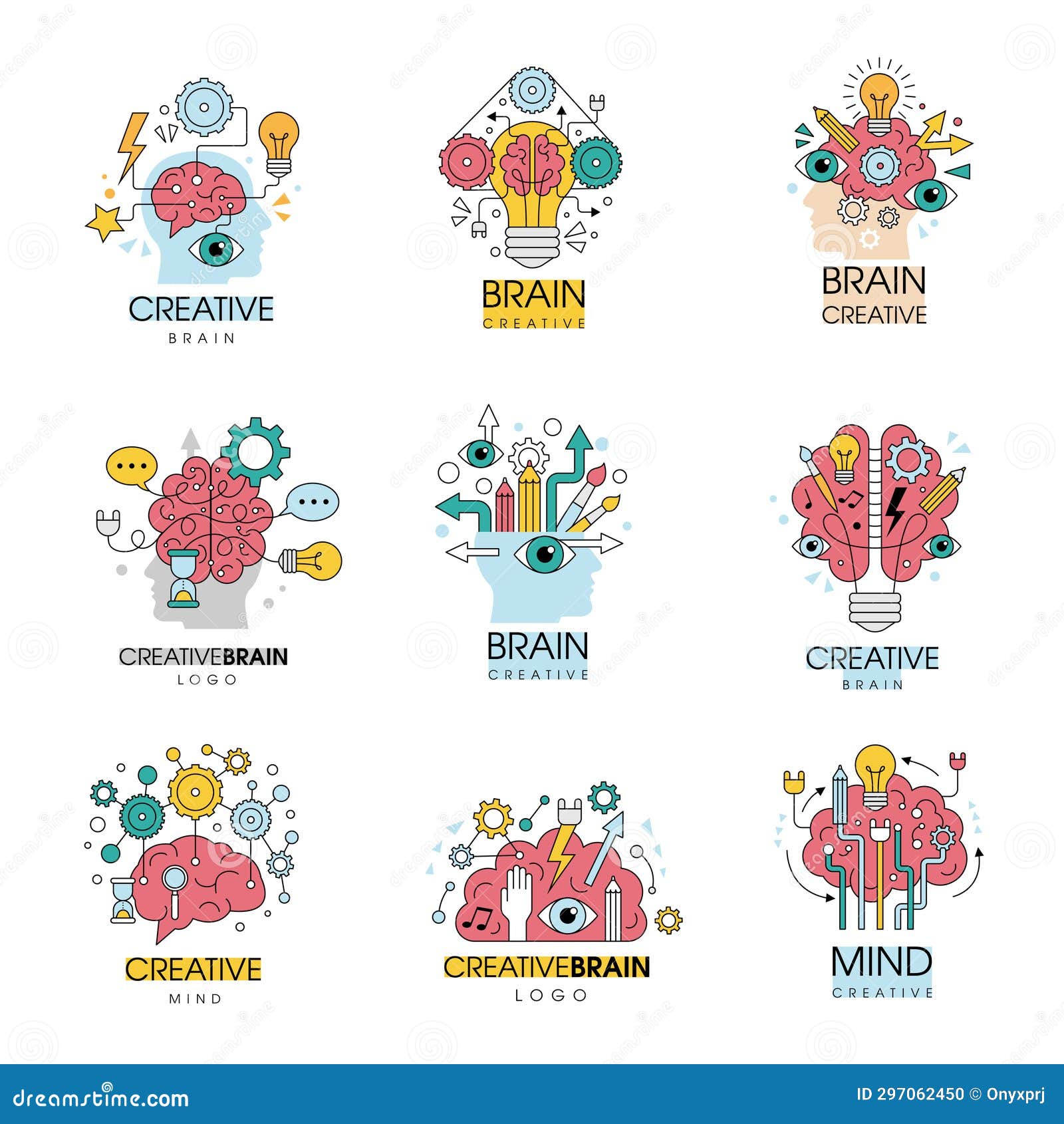 Creative Brain. Logo or Badges Design with Pictures of Brains Recent ...