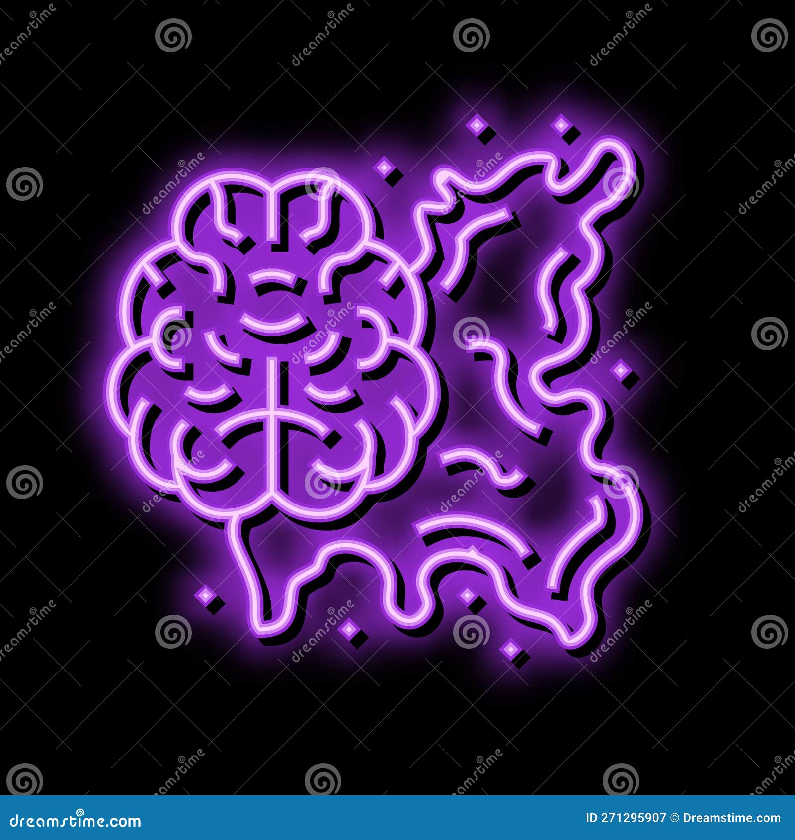 Creative Brain Neon Glow Icon Illustration Stock Vector - Illustration ...