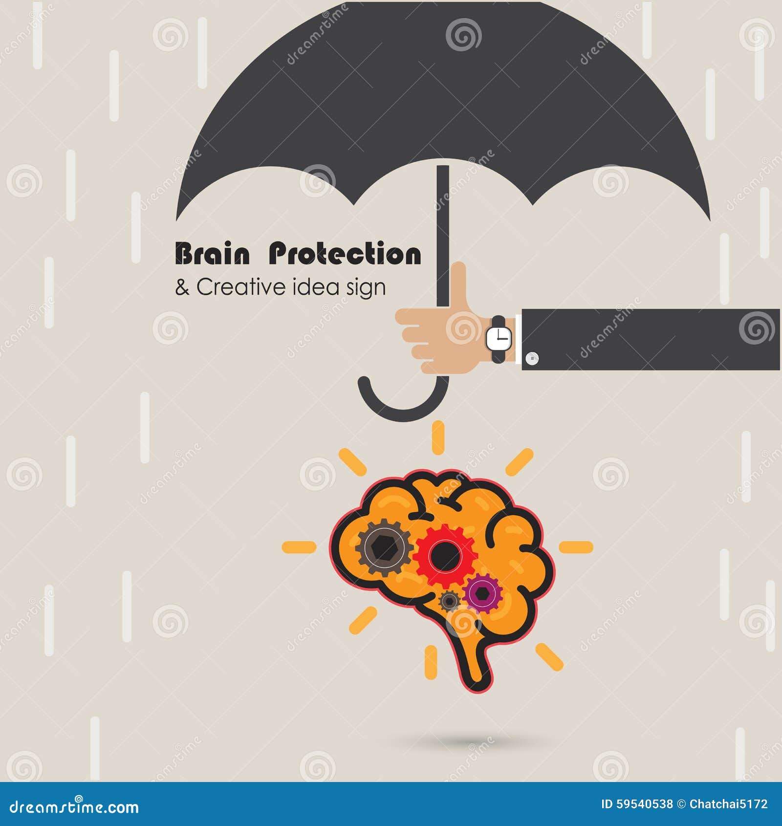 Creative Brain Protection Abstract Vector Logo Design Template. Stock ...