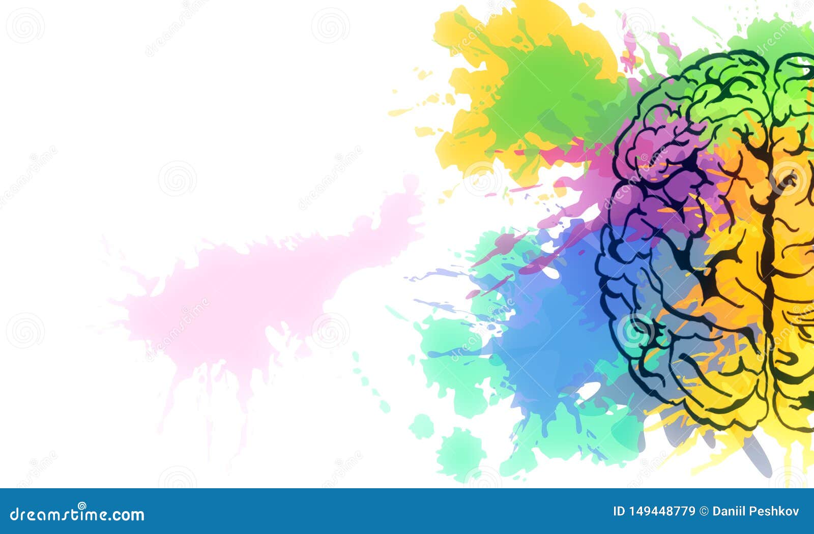 Creative brain sketch stock illustration. Illustration of memory ...