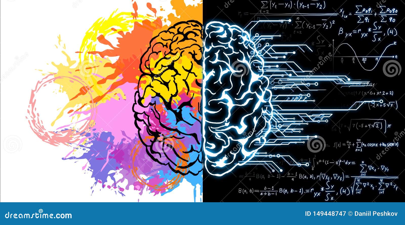 Creative brain sketch stock illustration. Illustration of drawing ...