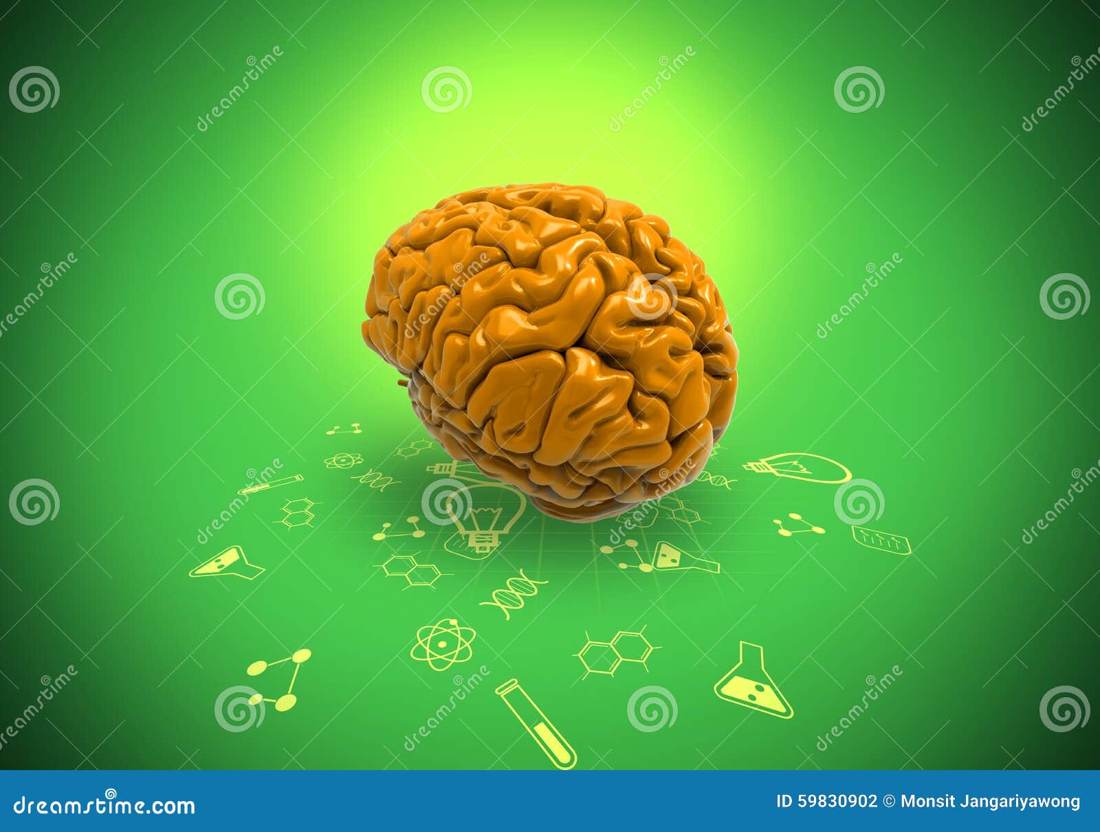 Creative Brain and Smart Idea with Clipping Path Stock Illustration ...