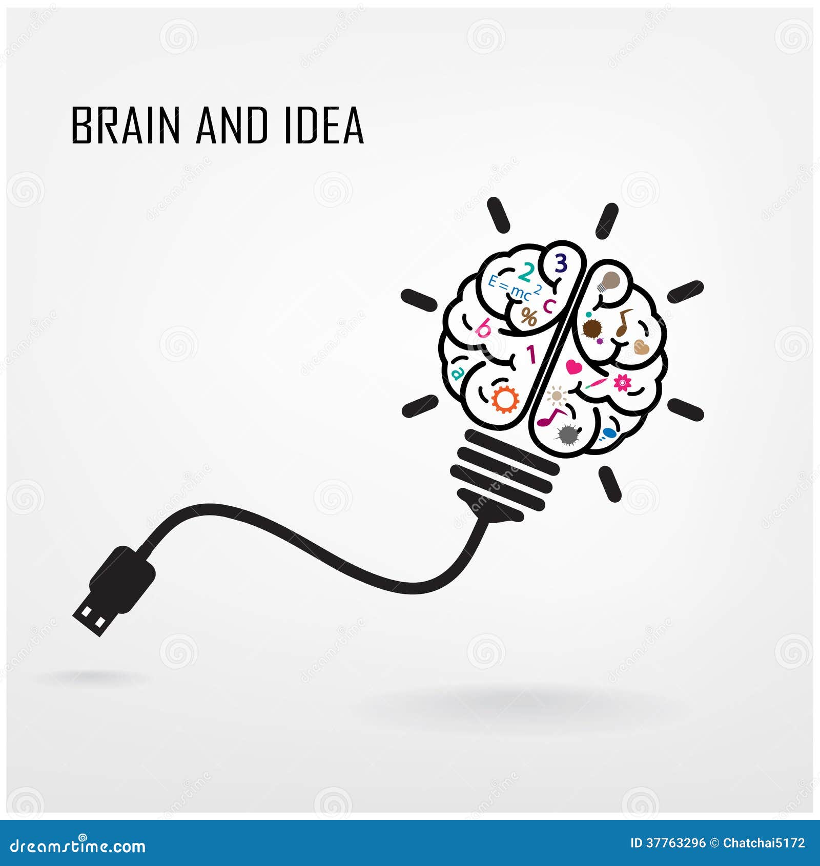Creative Brain Logo. Creativity And Creative Thinking Symbol. Neural ...
