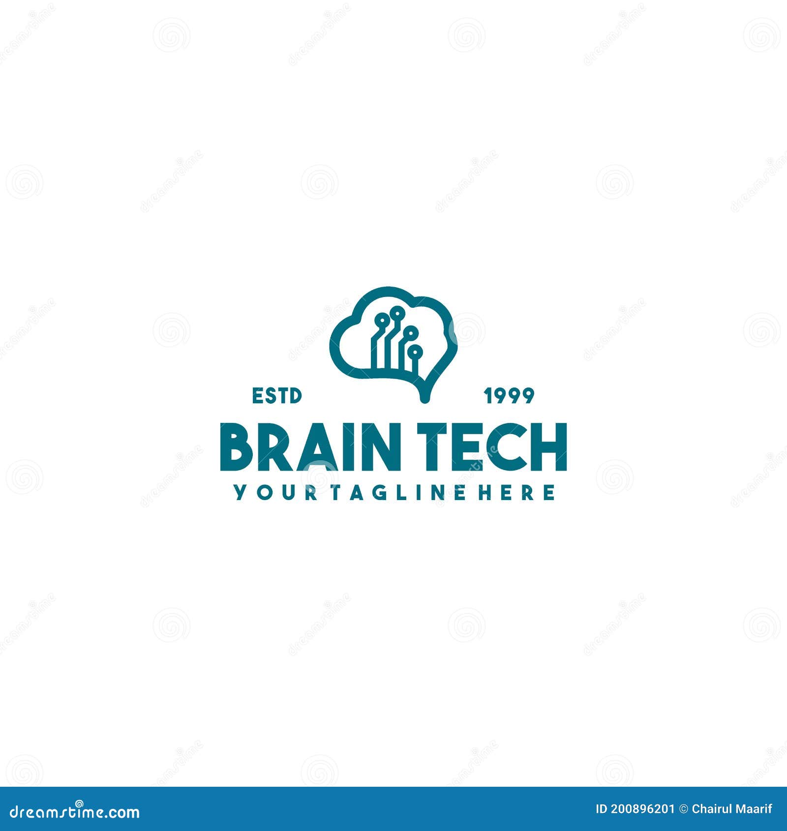 Creative Brain Tech Logo Design Stock Illustration - Illustration of ...