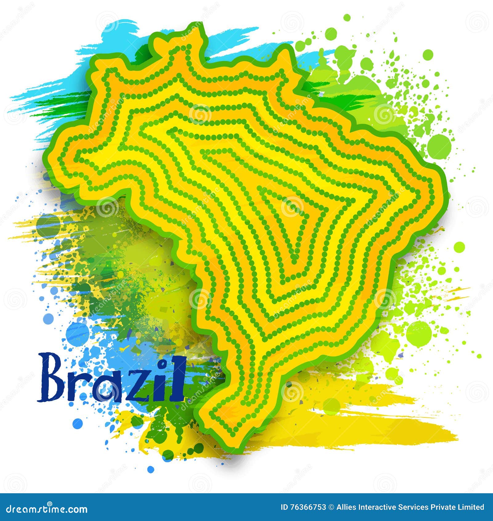 Creative Brazil Map with Splash. Stock Illustration - Illustration of ...