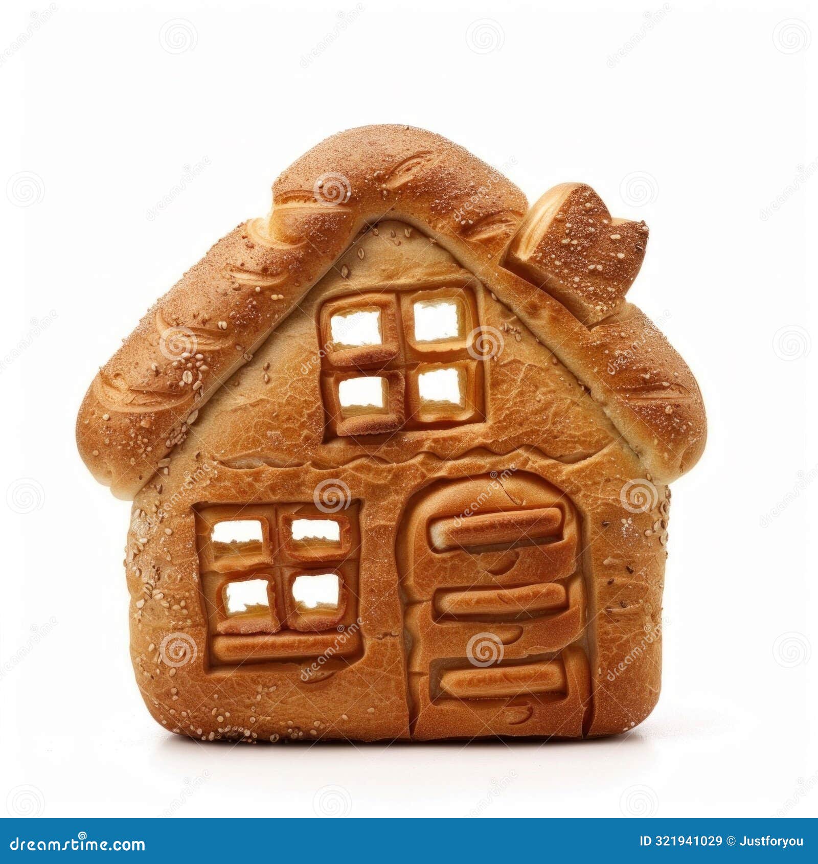 Creative Bread House Concept on White Background. Generative Ai Stock ...
