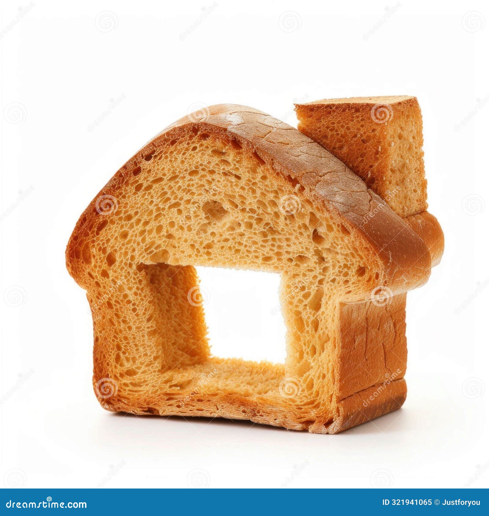 Creative Bread House Concept on White Background. Generative Ai Stock ...