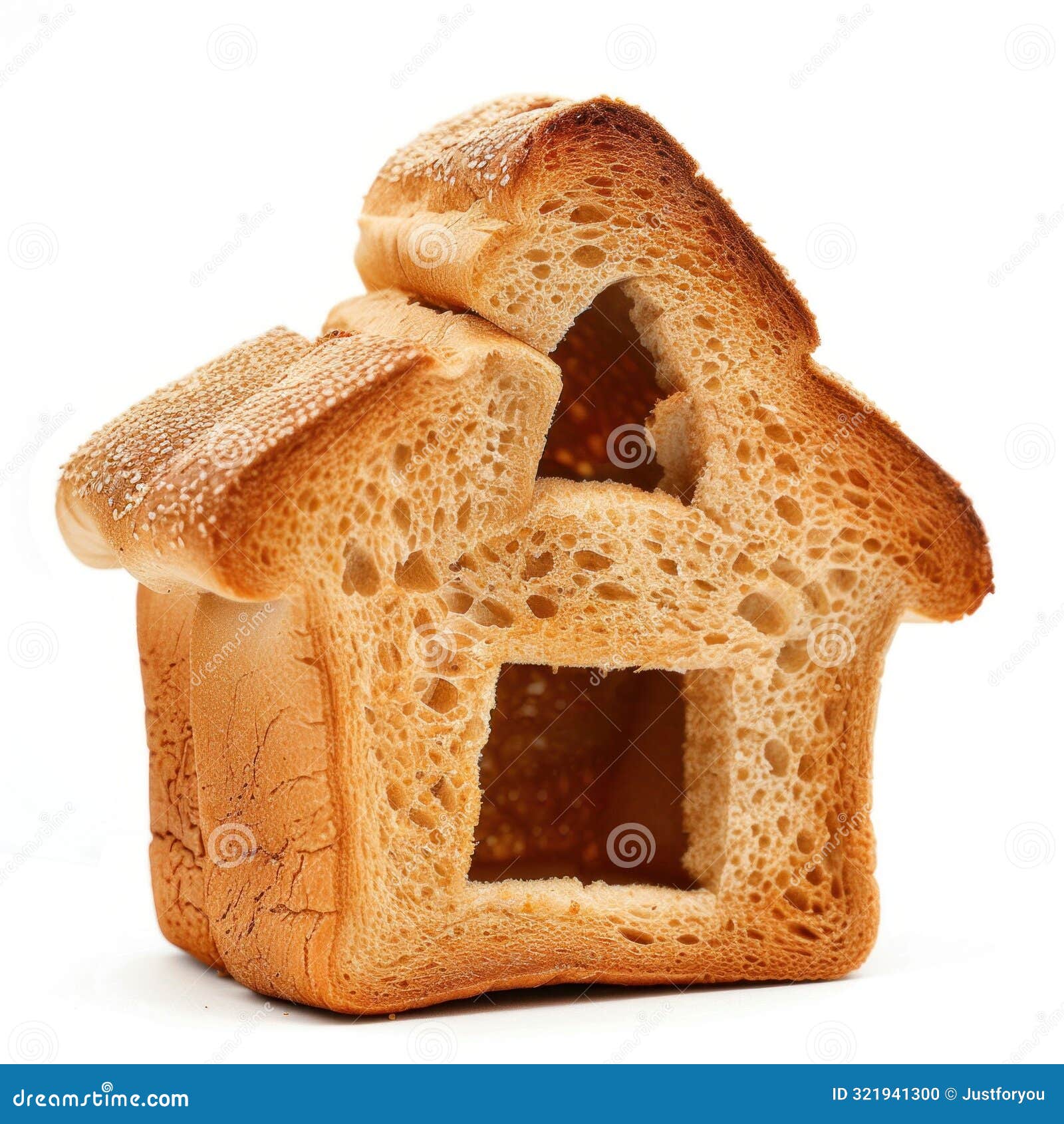 Creative Bread House Concept on White Background. Generative Ai Stock ...