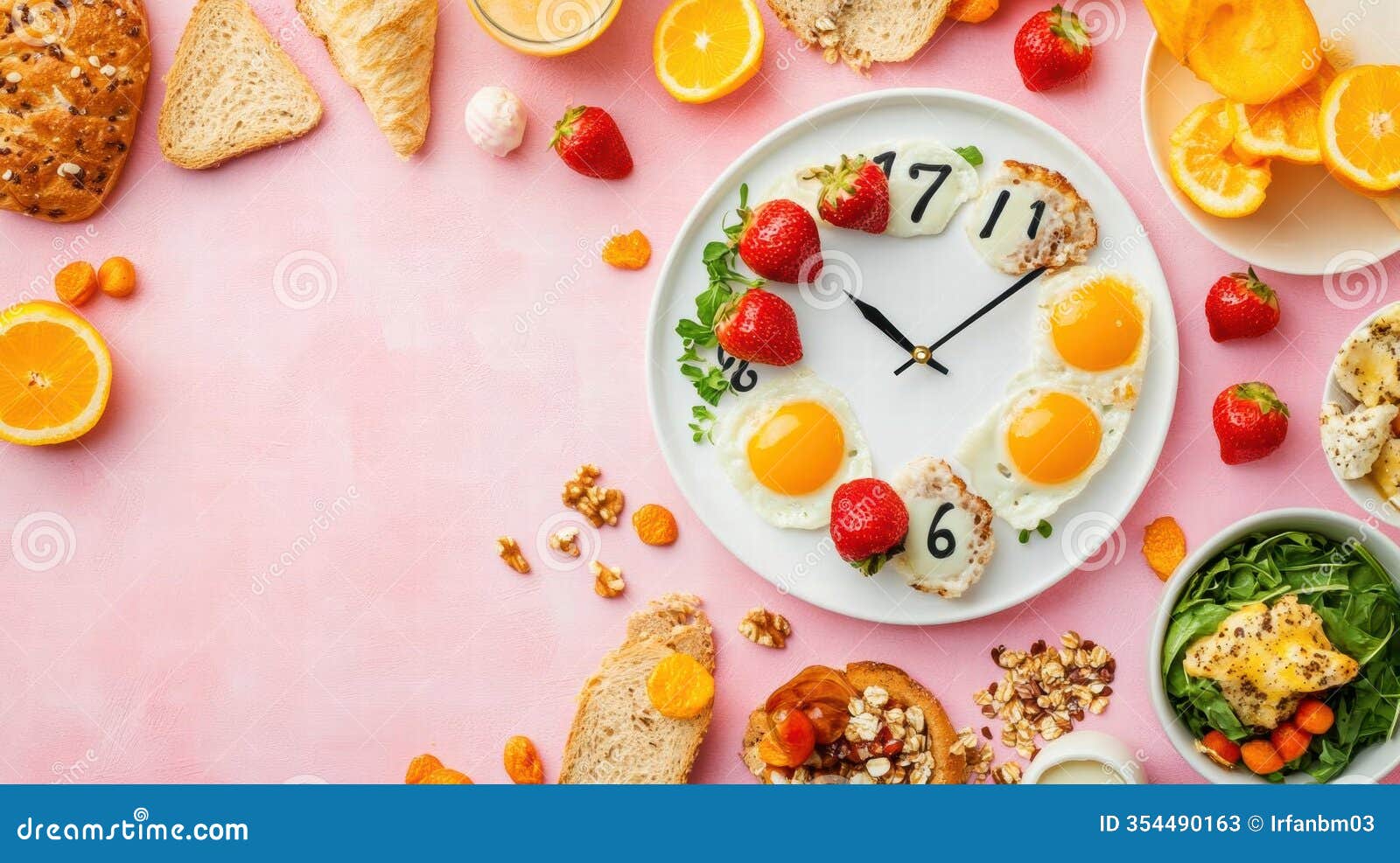 With Clock Fried Noodles Isolated With The Character Vector ...