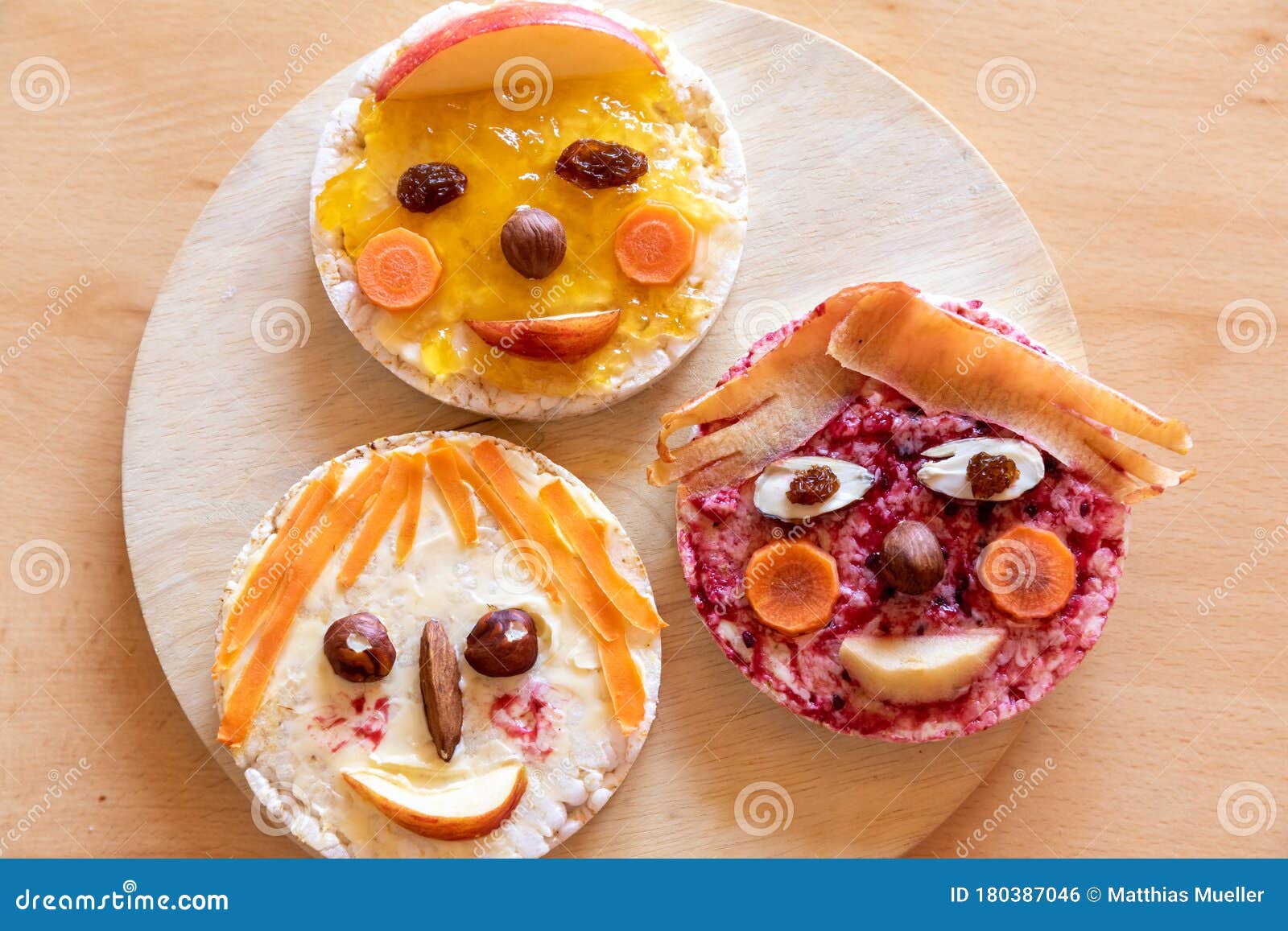 Creative Breakfast Made of Different Foods Stock Photo - Image of three ...