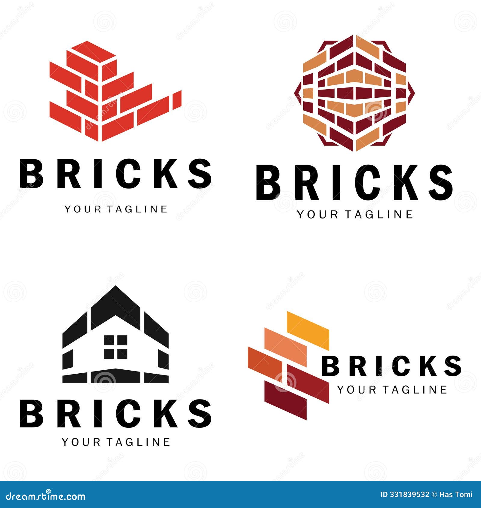 Creative Brick Logo Designs for Buildings, Architectural Buildings ...