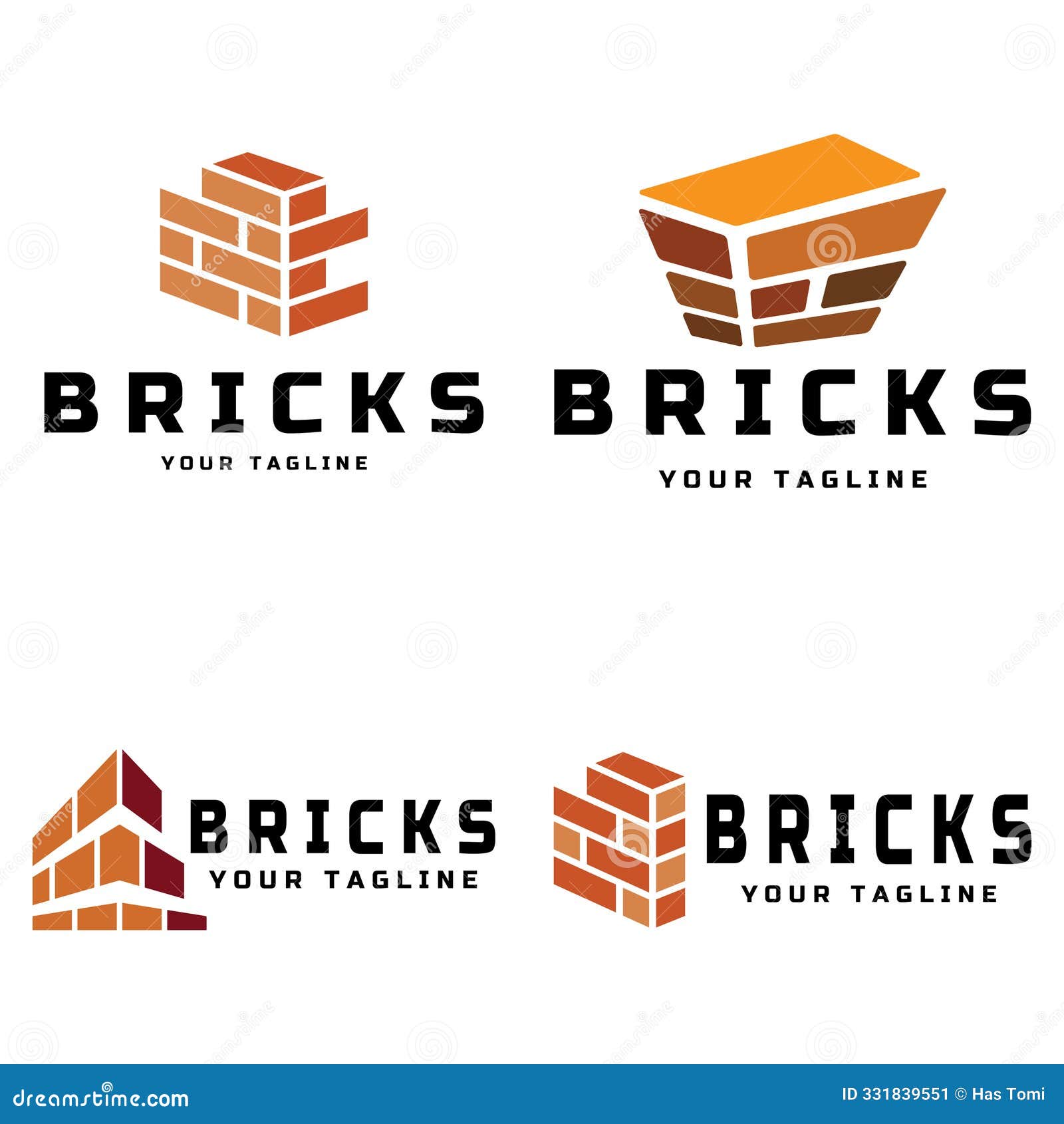 Creative Brick Logo Designs for Buildings, Architectural Buildings ...