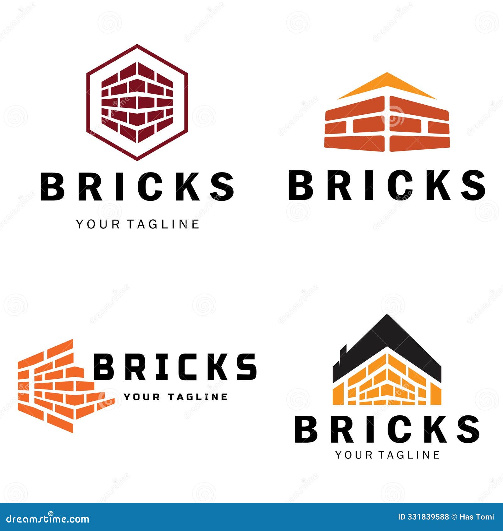 Creative Brick Logo Designs for Buildings, Architectural Buildings ...