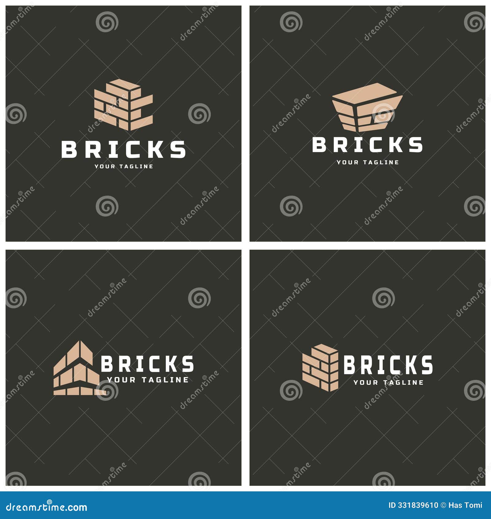 Creative Brick Logo Designs for Buildings, Architectural Buildings ...