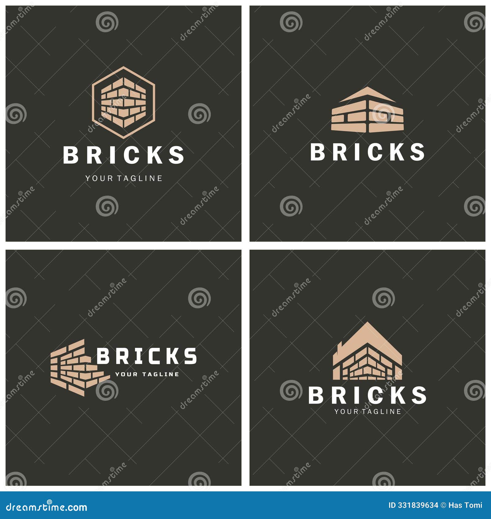 Creative Brick Logo Designs for Buildings, Architectural Buildings ...
