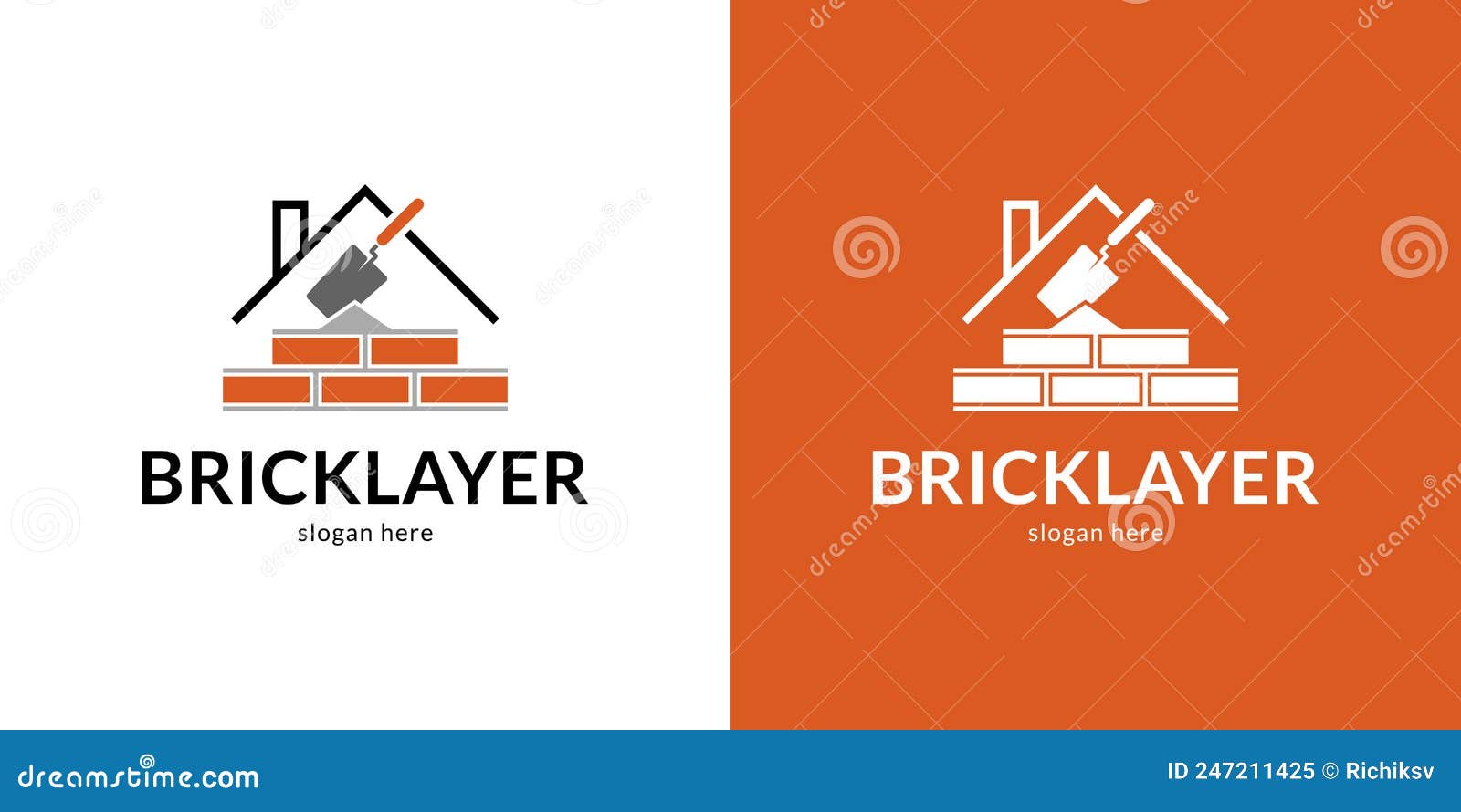Creative bricklayer logo stock vector. Illustration of house - 247211425