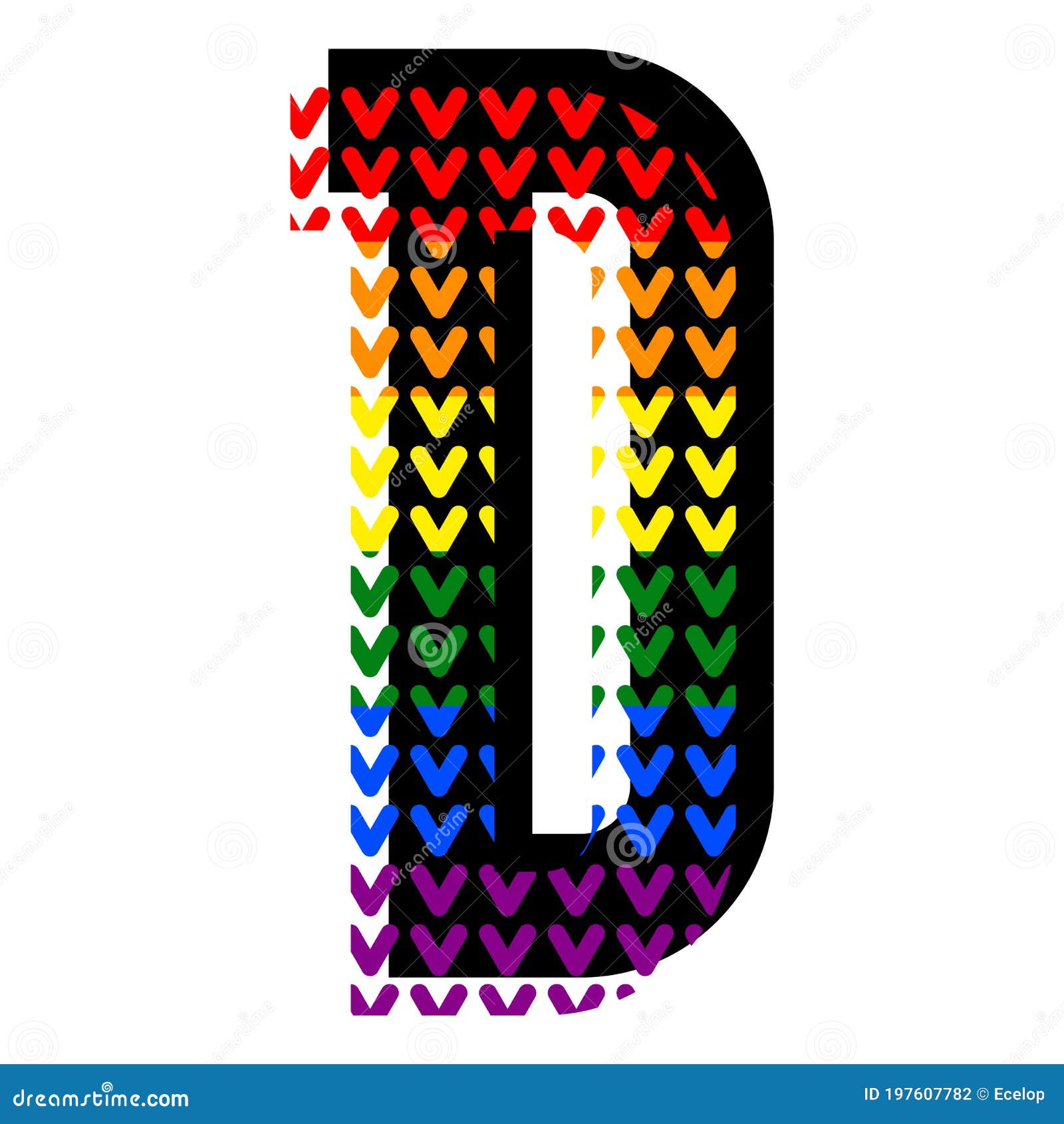 Creative Bright Font, Alphabet in Style of Pop Art, Vector Letter D ...