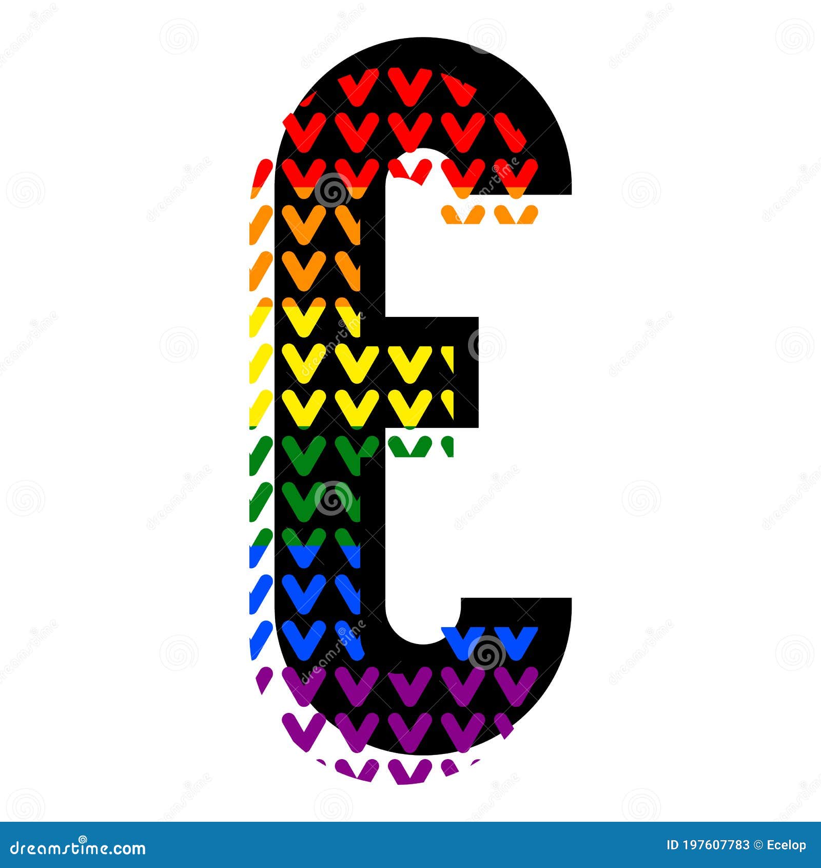 Creative Bright Font, Alphabet in Style of Pop Art, Vector Letter E ...