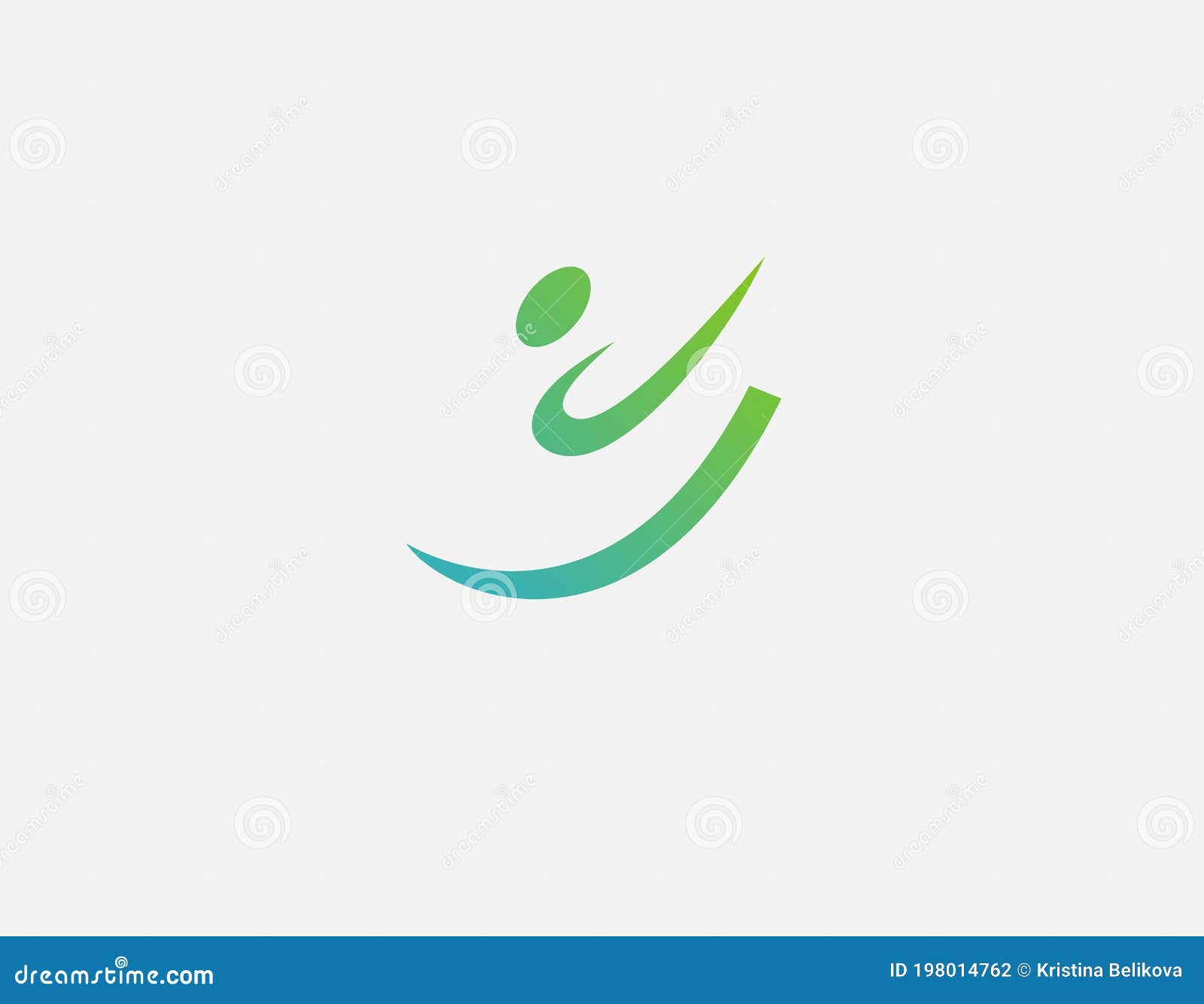 Creative Bright Green Linear Human Logo Icon Two Lines Stock Vector ...