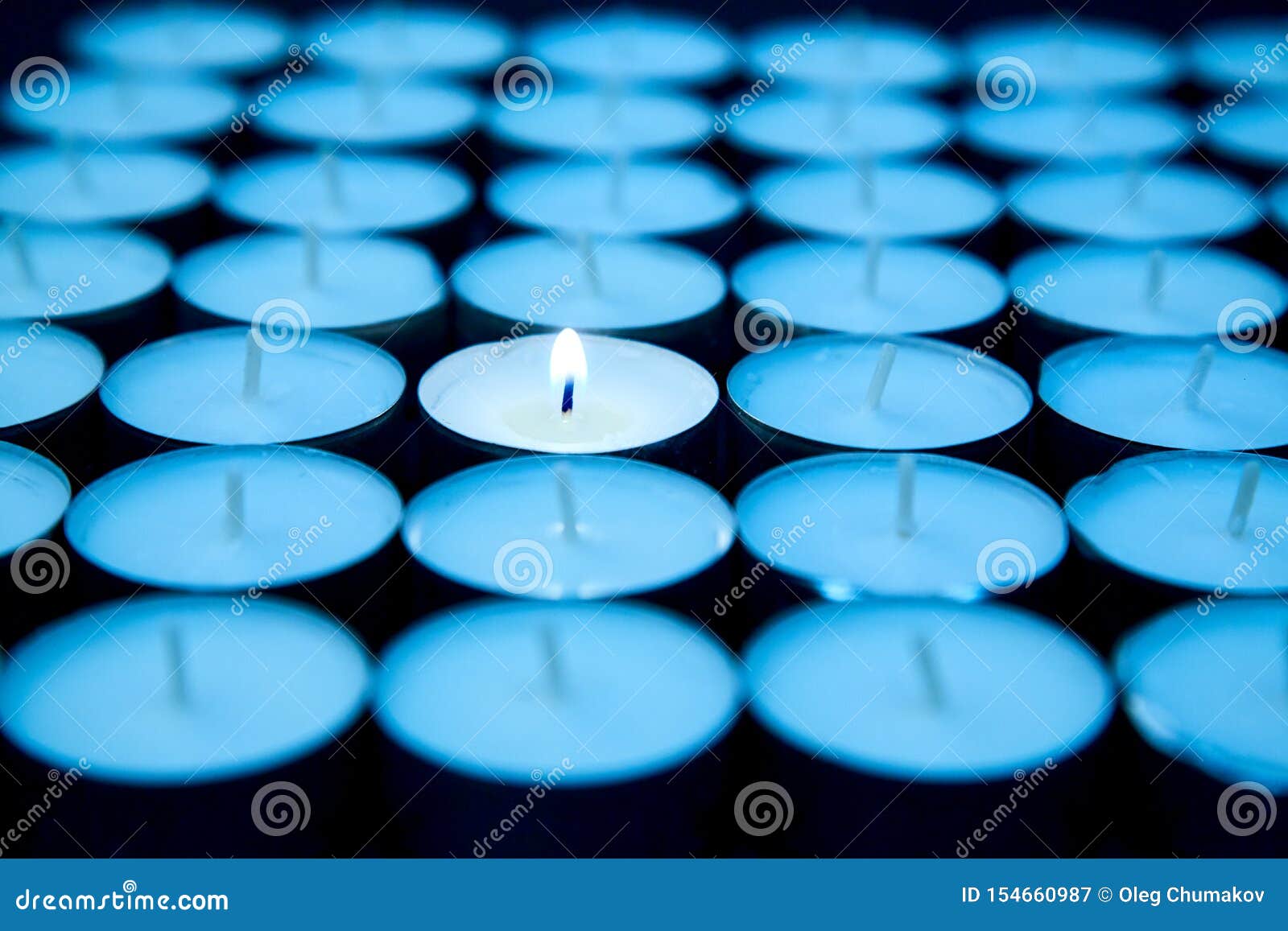 Creative, Bright Idea and Innovation or Inspiration Concept. One Candle ...