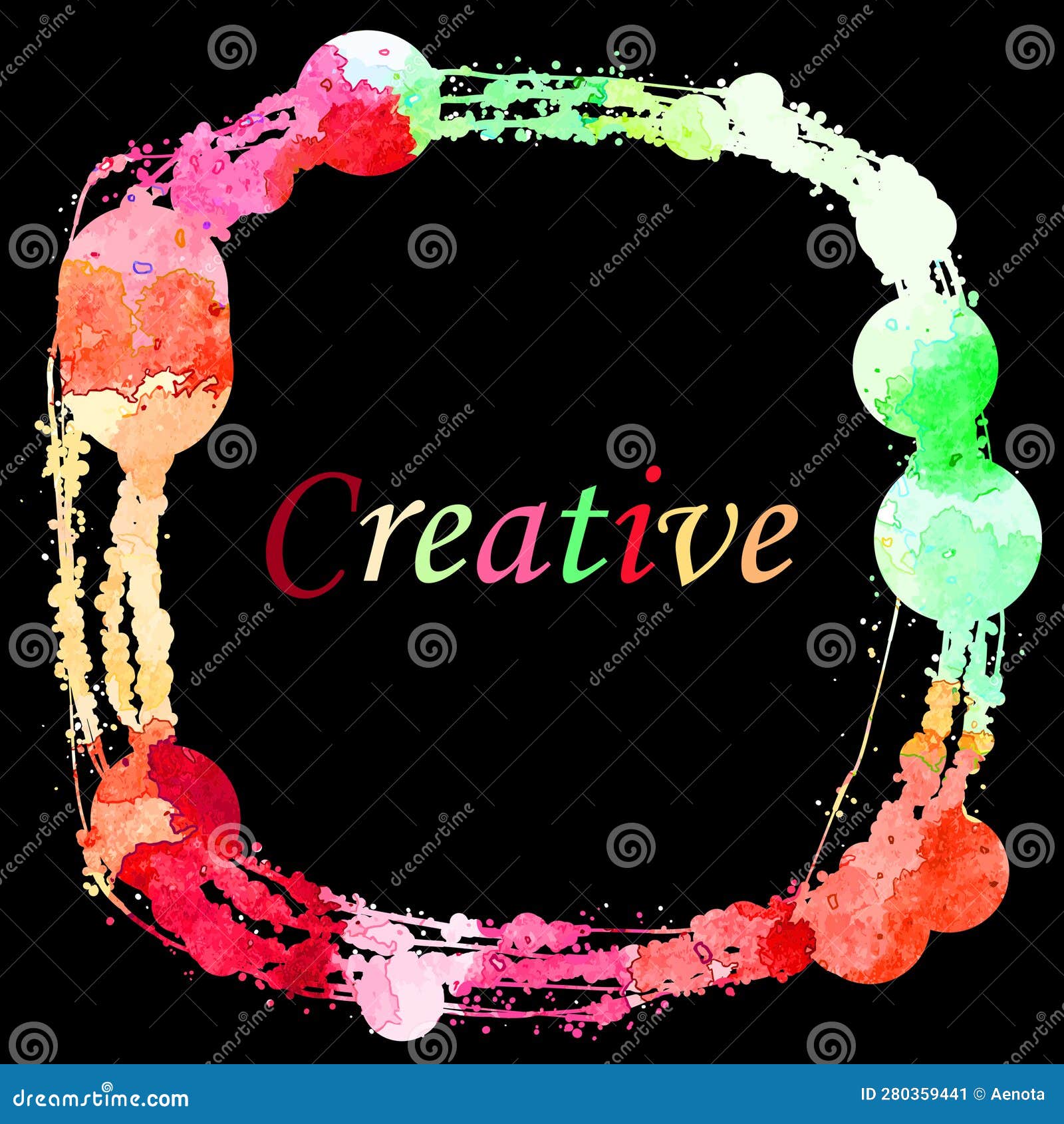Creative - Bright Vector Watercolor Splash Frame Stock Vector ...