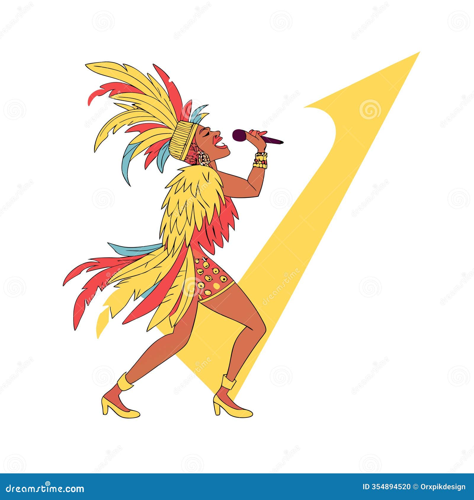 Flamboyant Broadway Singer Character Design Cartoon Vector ...