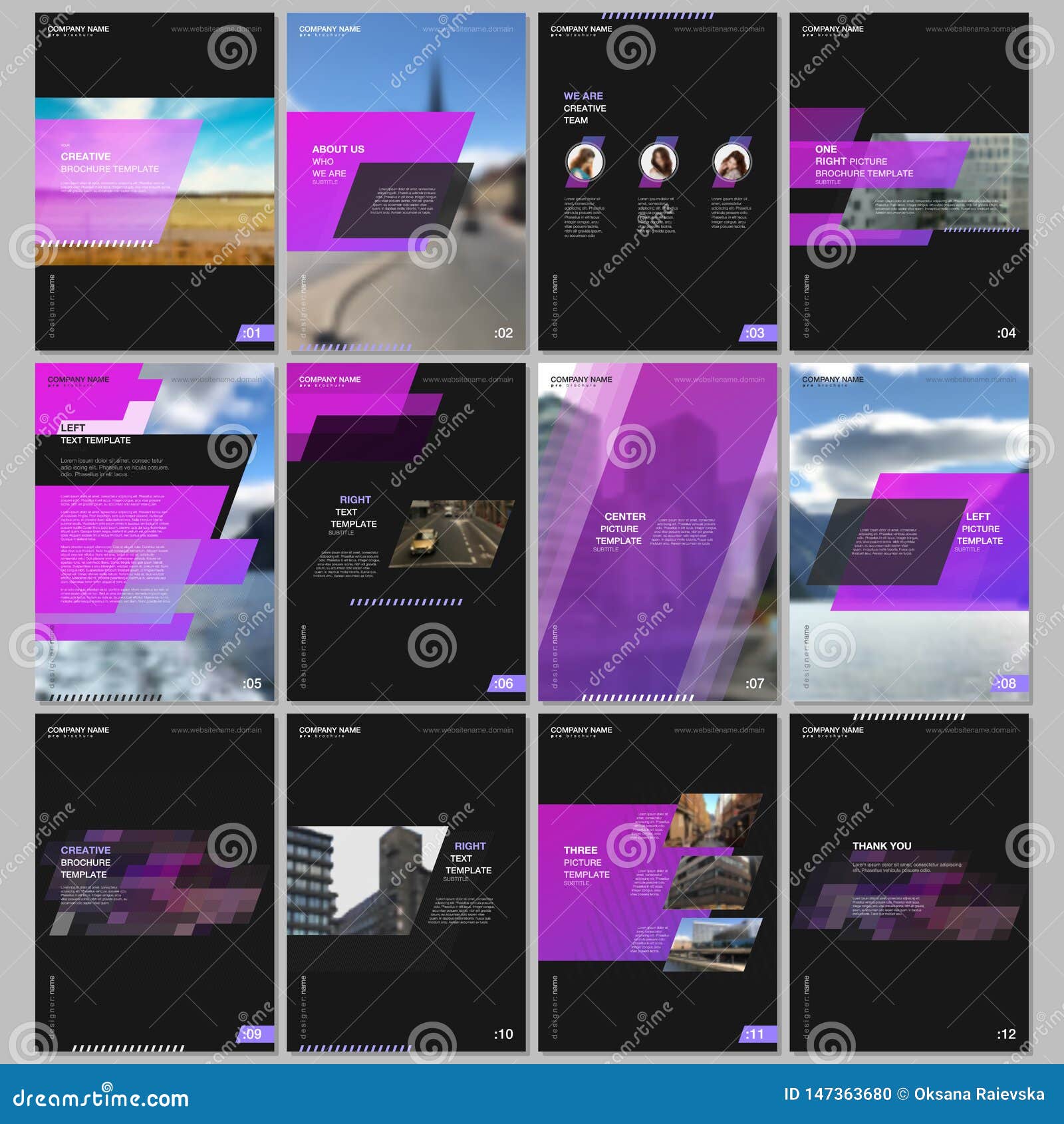 Creative Brochure Templates with Colorful Gradient Geometric Background ...