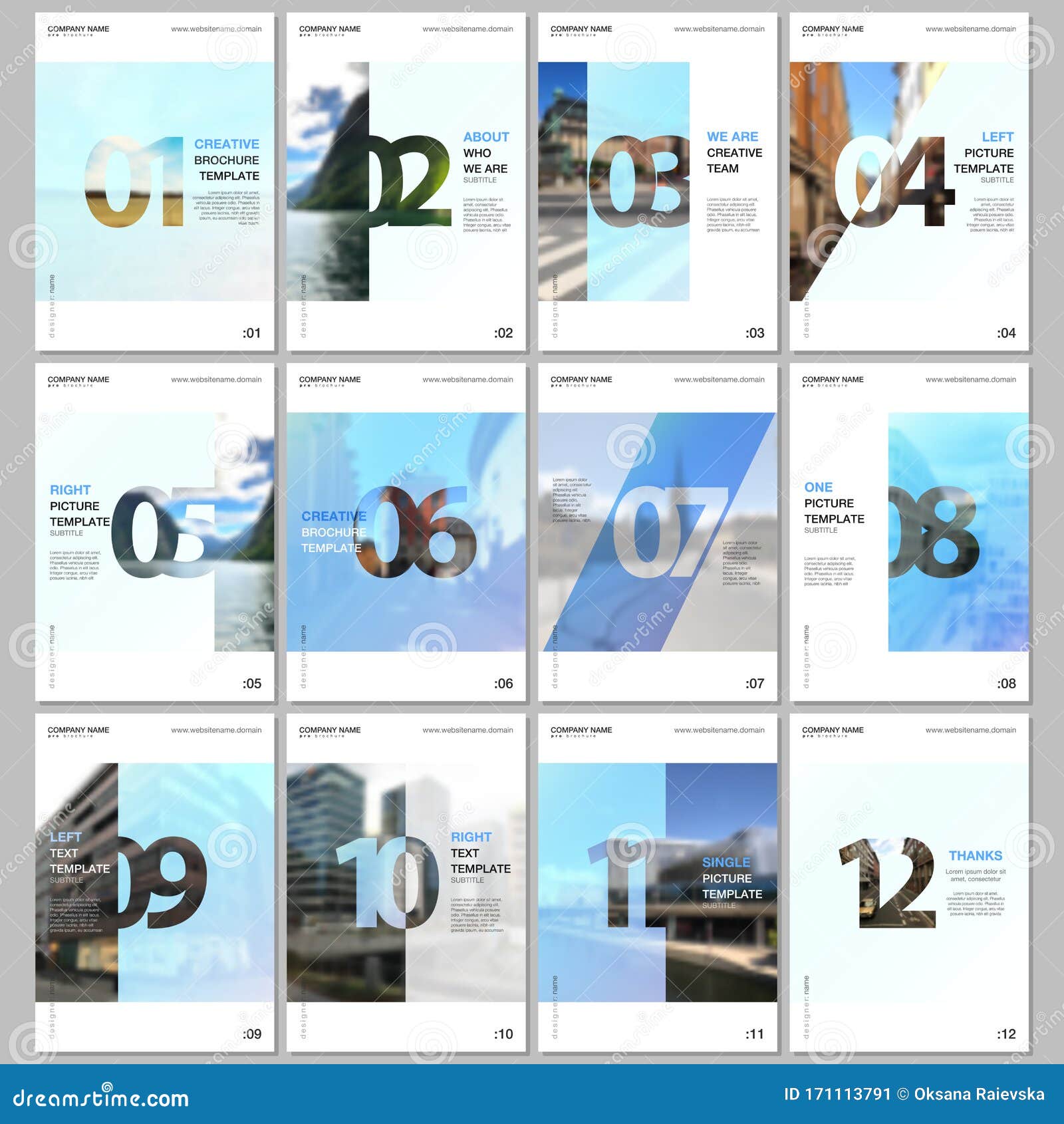 Creative Brochure Templates with Numbers. Easy To Edit and Customize ...
