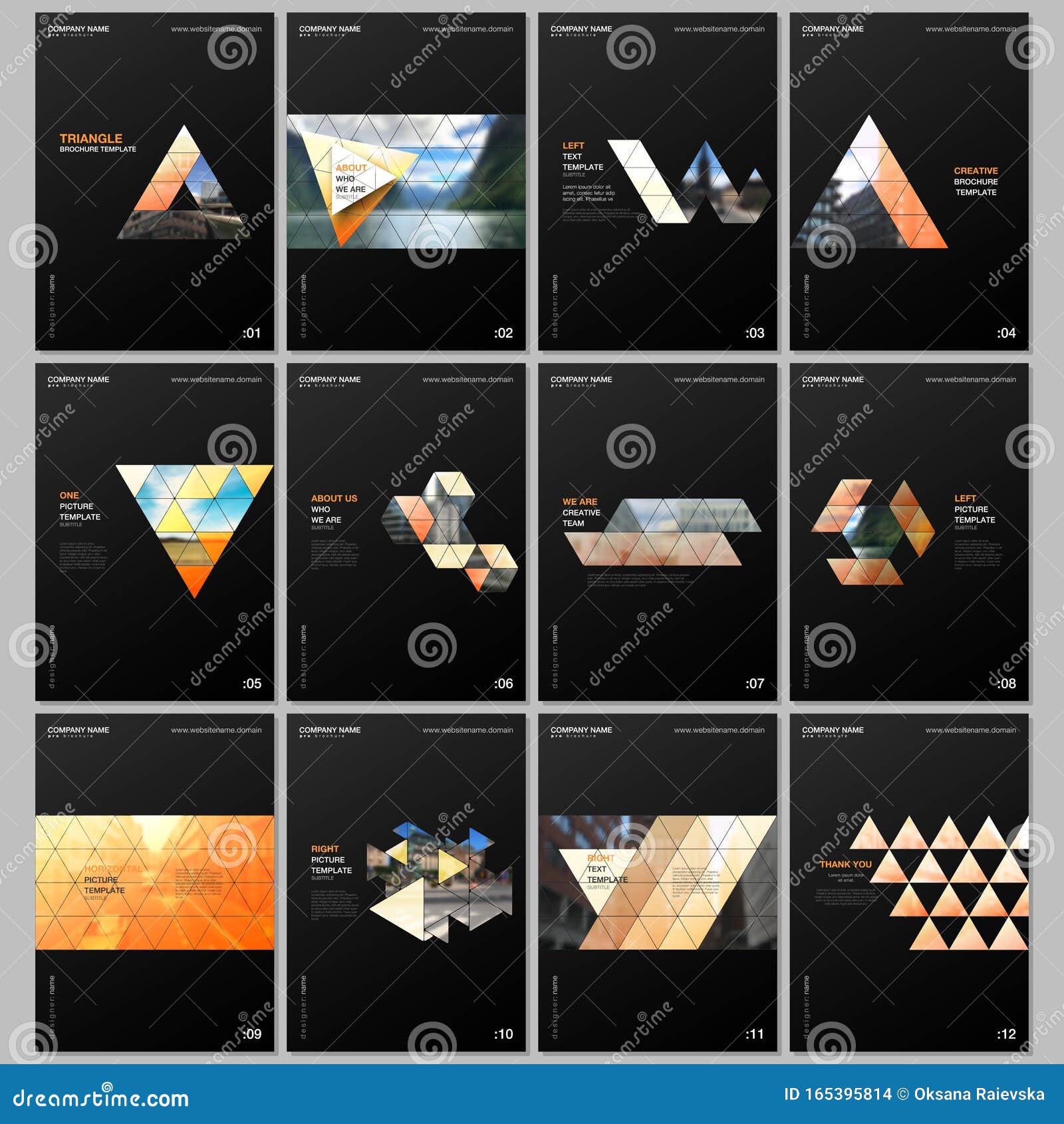 Creative Brochure Templates with Triangular Design Background, Triangle ...