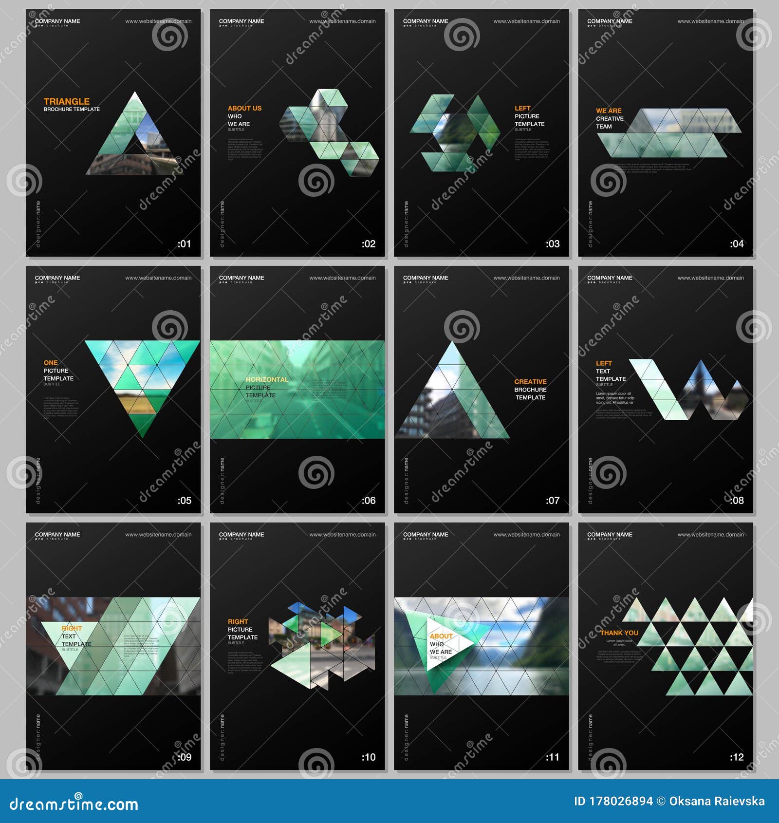 Creative Brochure Templates with Triangular Design Background, Triangle ...