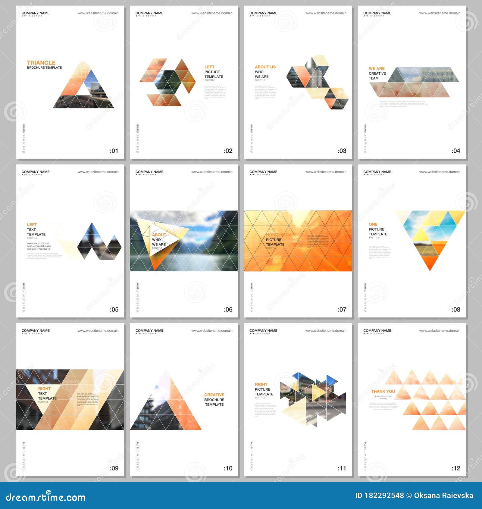Creative Brochure Templates with Triangular Design Background, Triangle ...