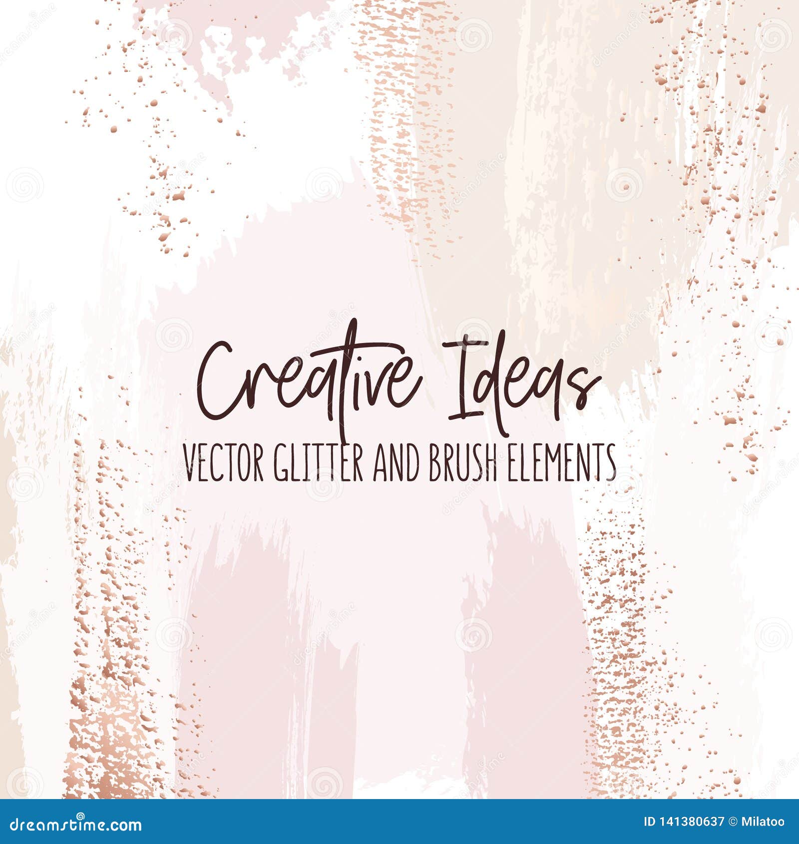 Creative Brush Strokes Glitter Elements. Golden Simple Surface Design ...